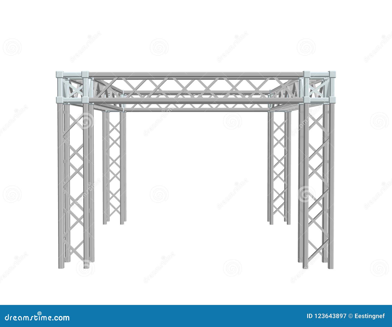 Truss Construction. Isolated on White Background. 3D Vector ...