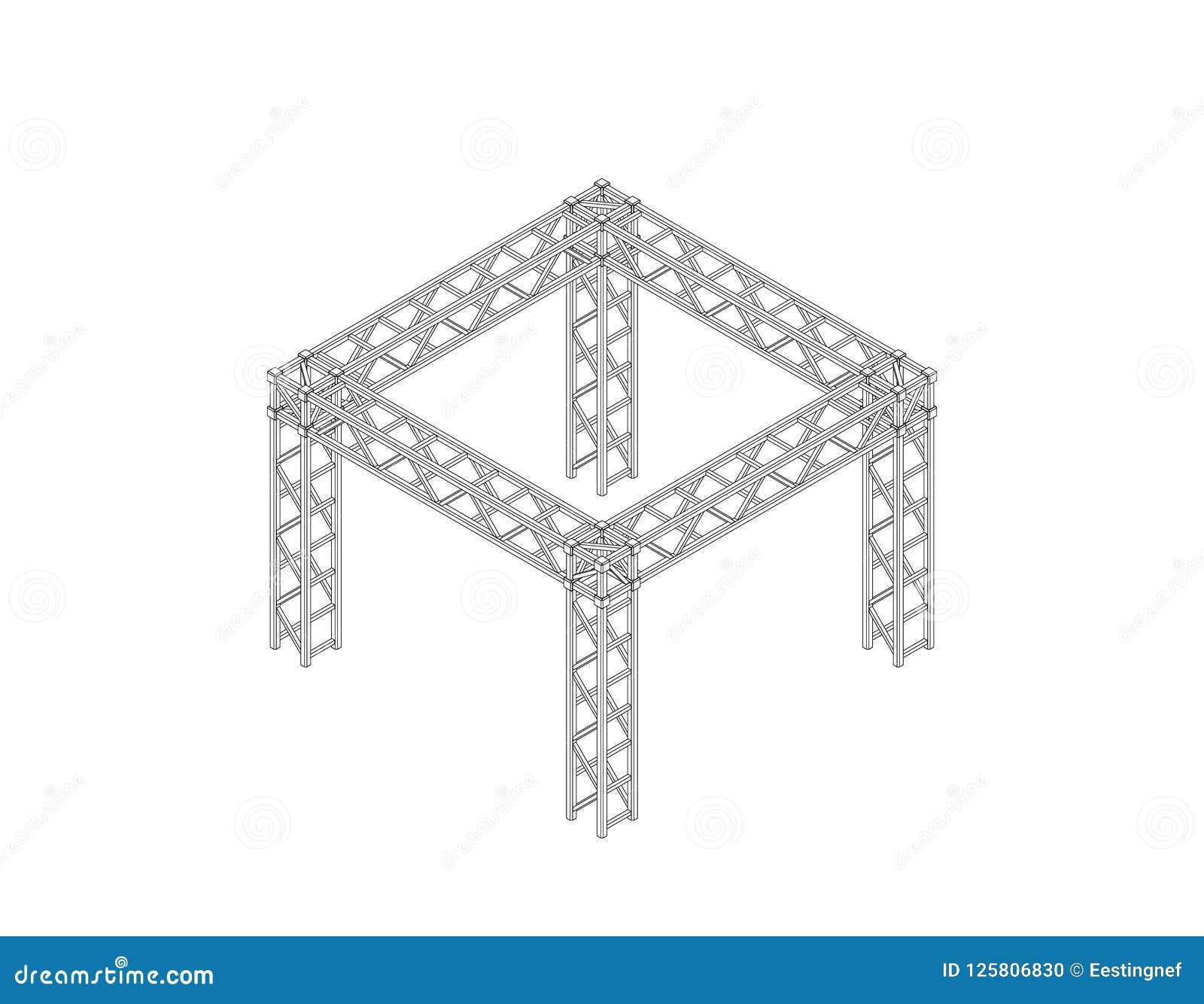 Truss Construction. Isolated on White Background. Vector Outline Stock ...