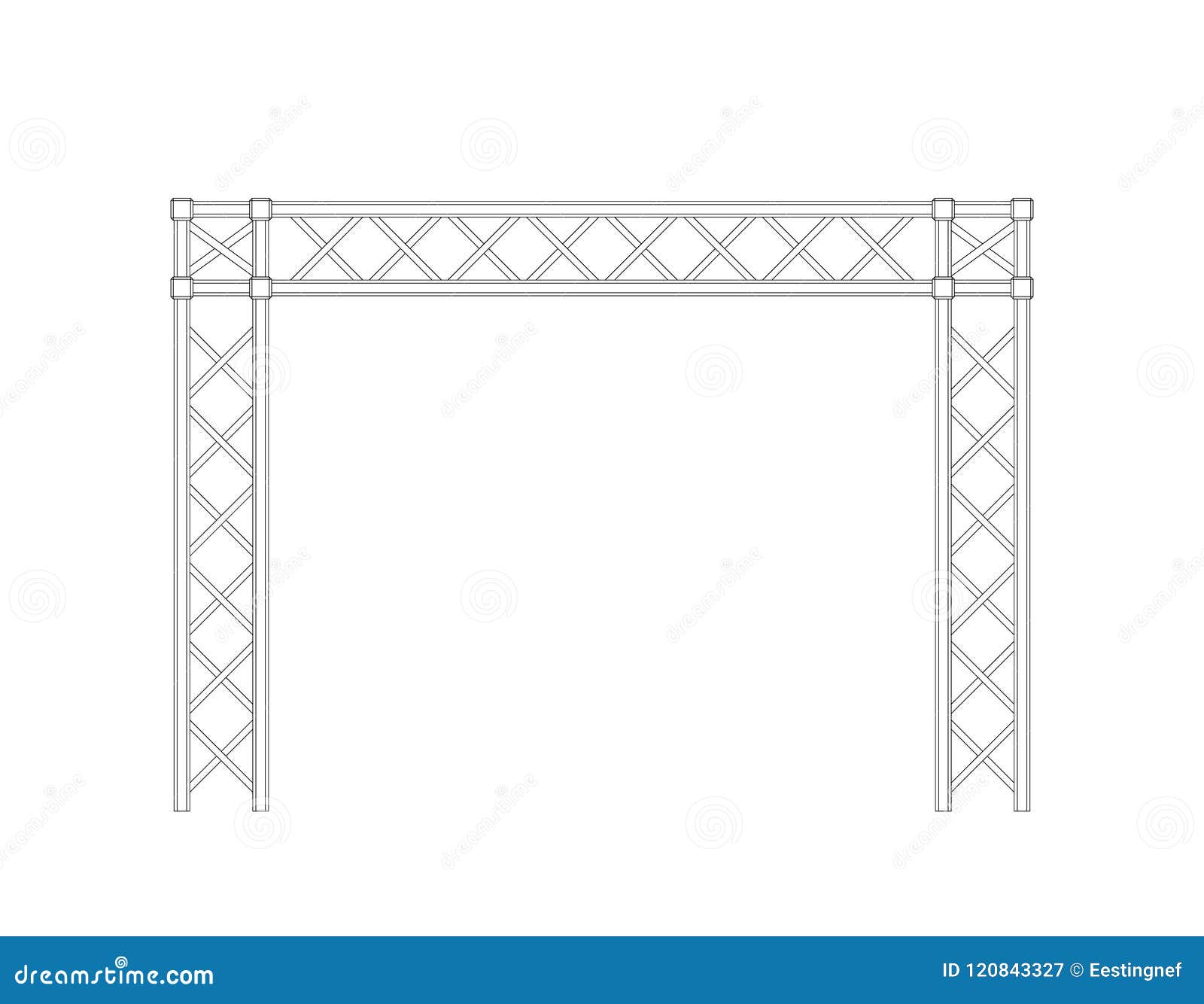 Truss Construction. Isolated on White Background. Vector Outline Stock ...