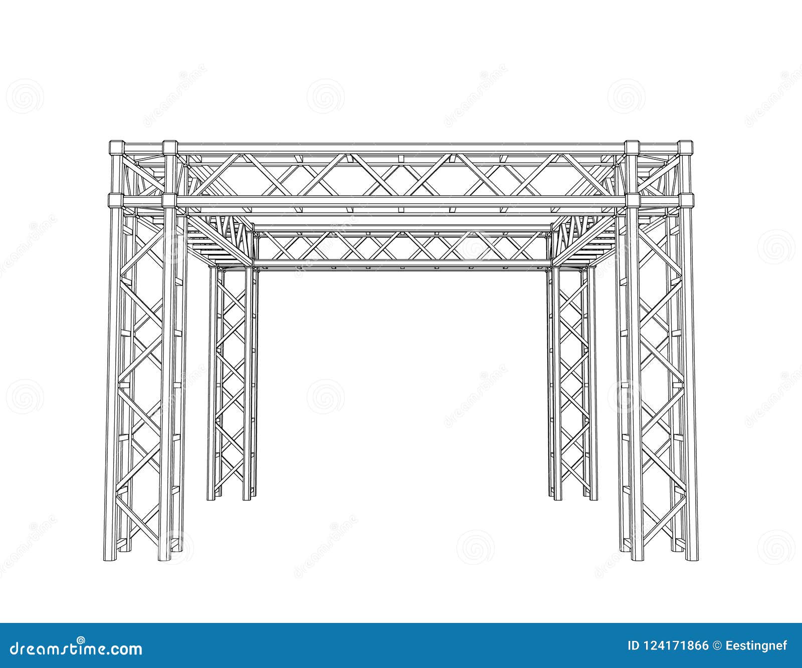 Truss Construction. Isolated on White Background. Vector Outline Stock ...