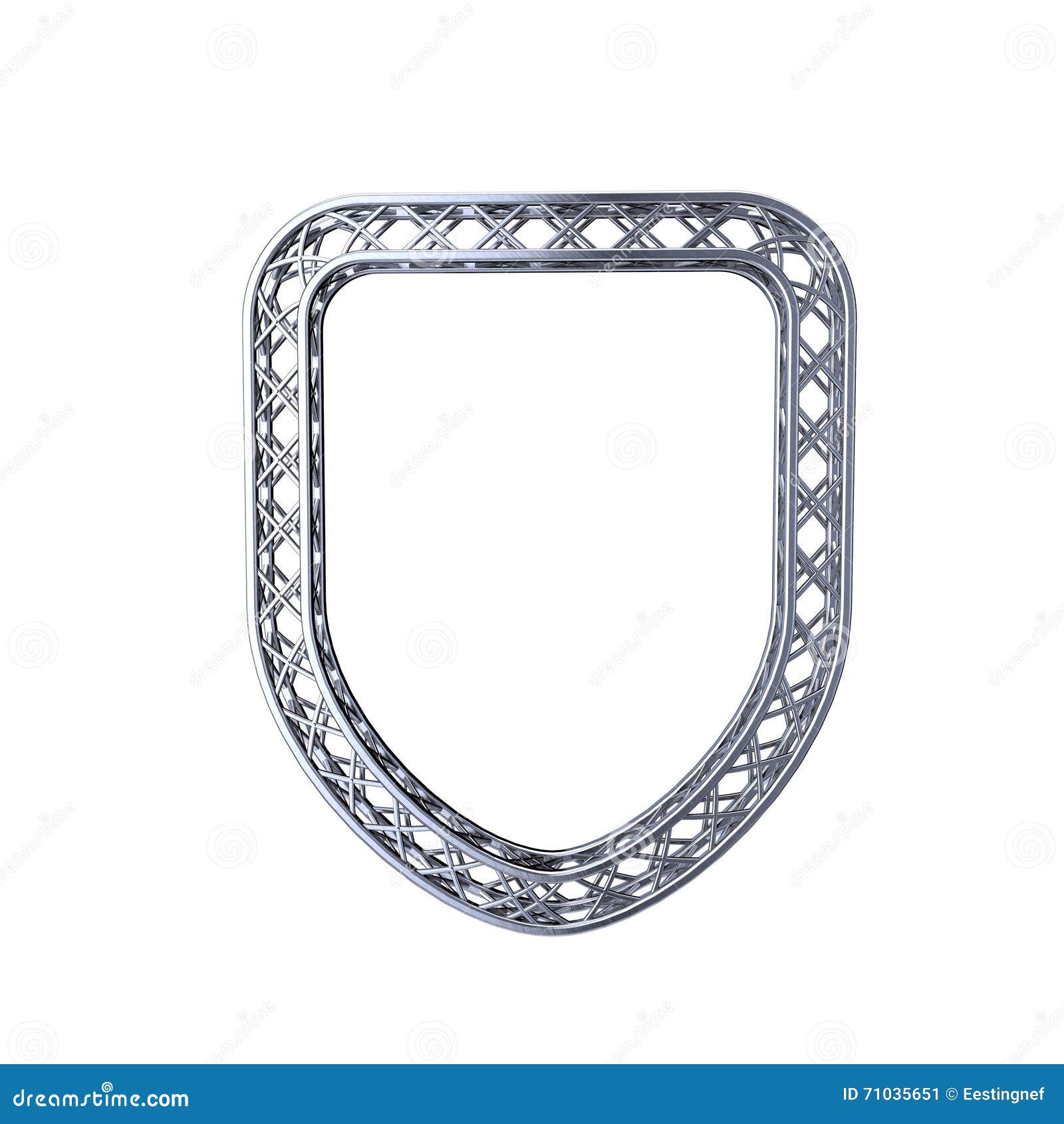 Truss Frame in Form of Shield.3D Rendering Illustration. Stock ...