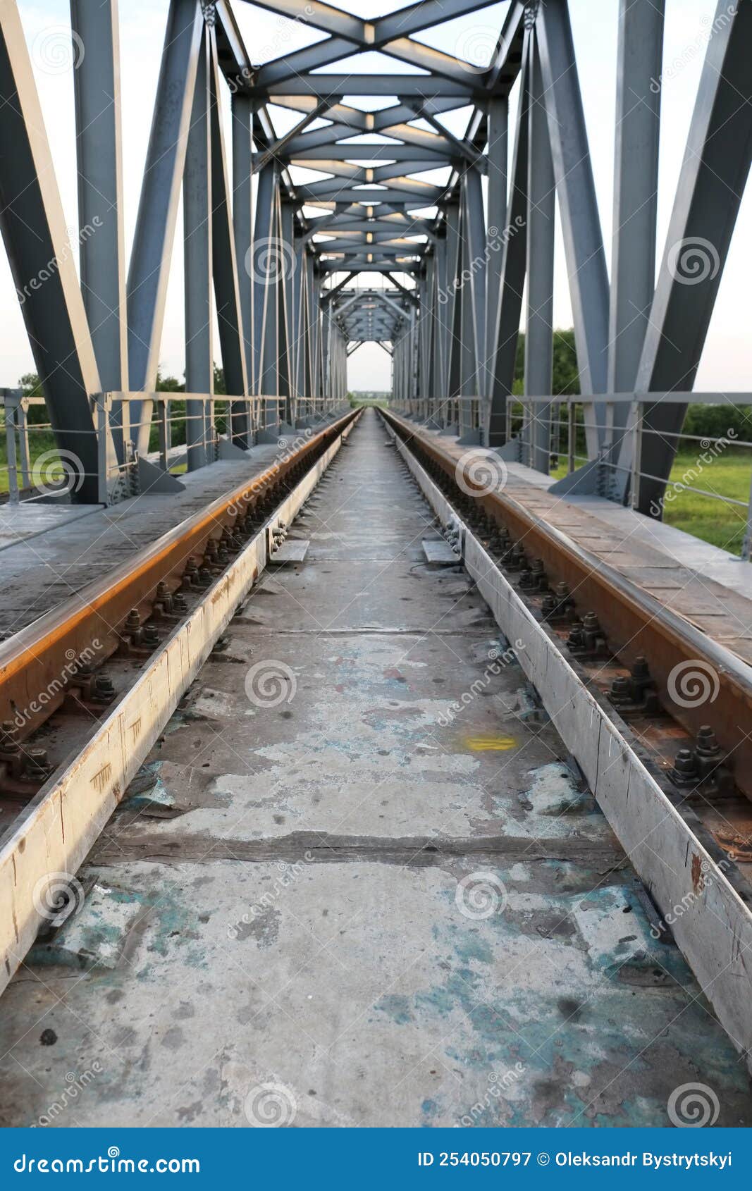 Railroad Bridge Over the River Stock Image - Image of footbridge ...