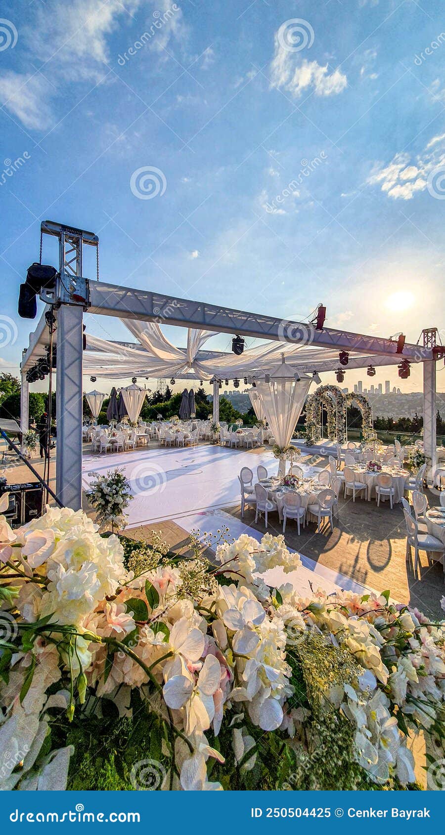 Truss and Sound Light System in a Wedding Plan Stock Image - Image of ...