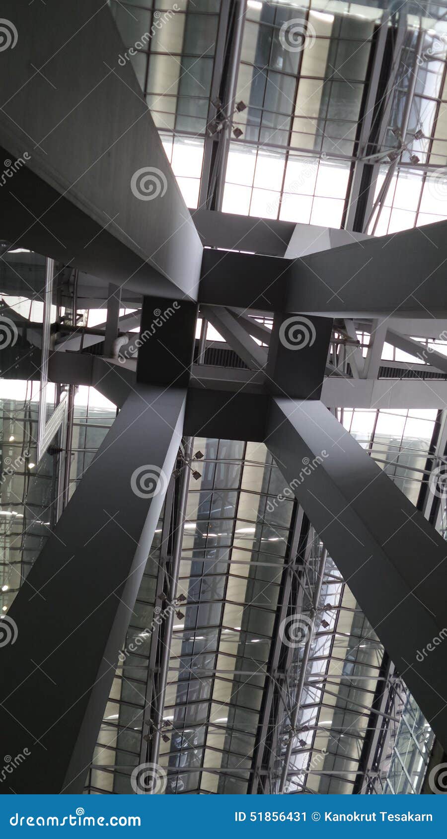 Truss Structure Design in Modern Building Stock Image - Image of view ...