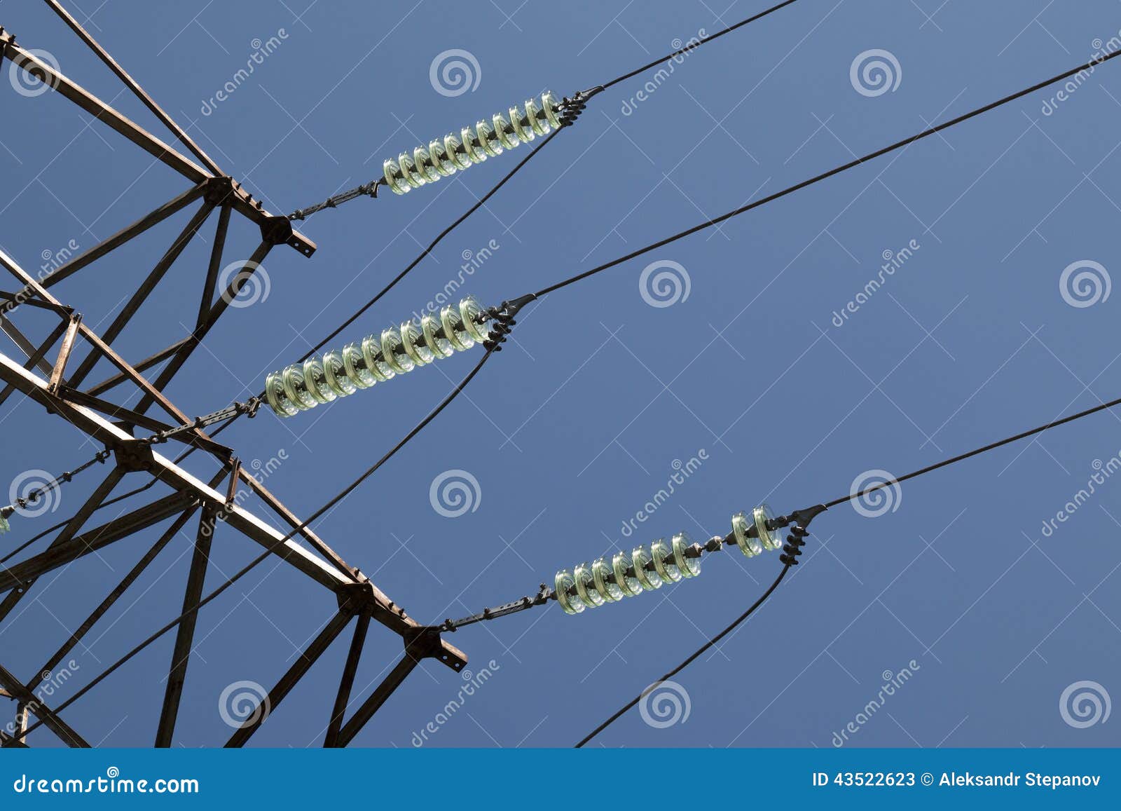 Truss Support High-voltage Power Line Stock Image - Image of tension ...