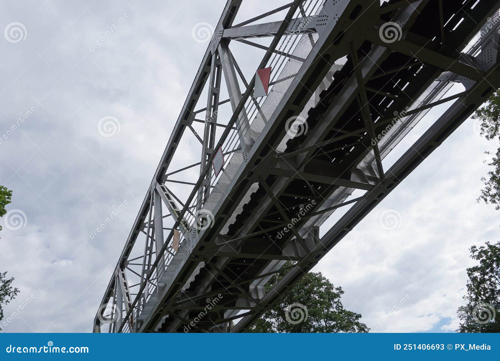 Truss Train Bridge - Side View Stock Image - Image of bottom, metal ...