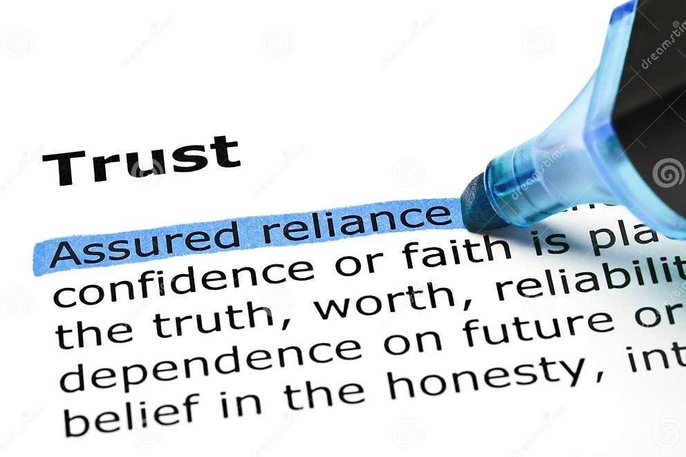 Trust with blue marker stock image. Image of macro, printout - 27291299