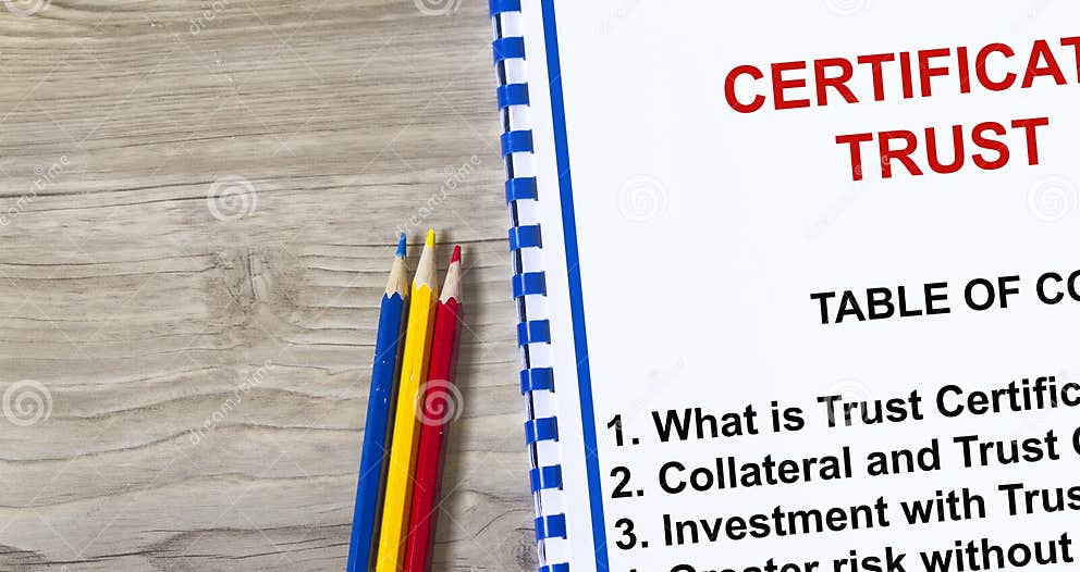 Trust certificate stock photo. Image of cover, presentation - 94718018