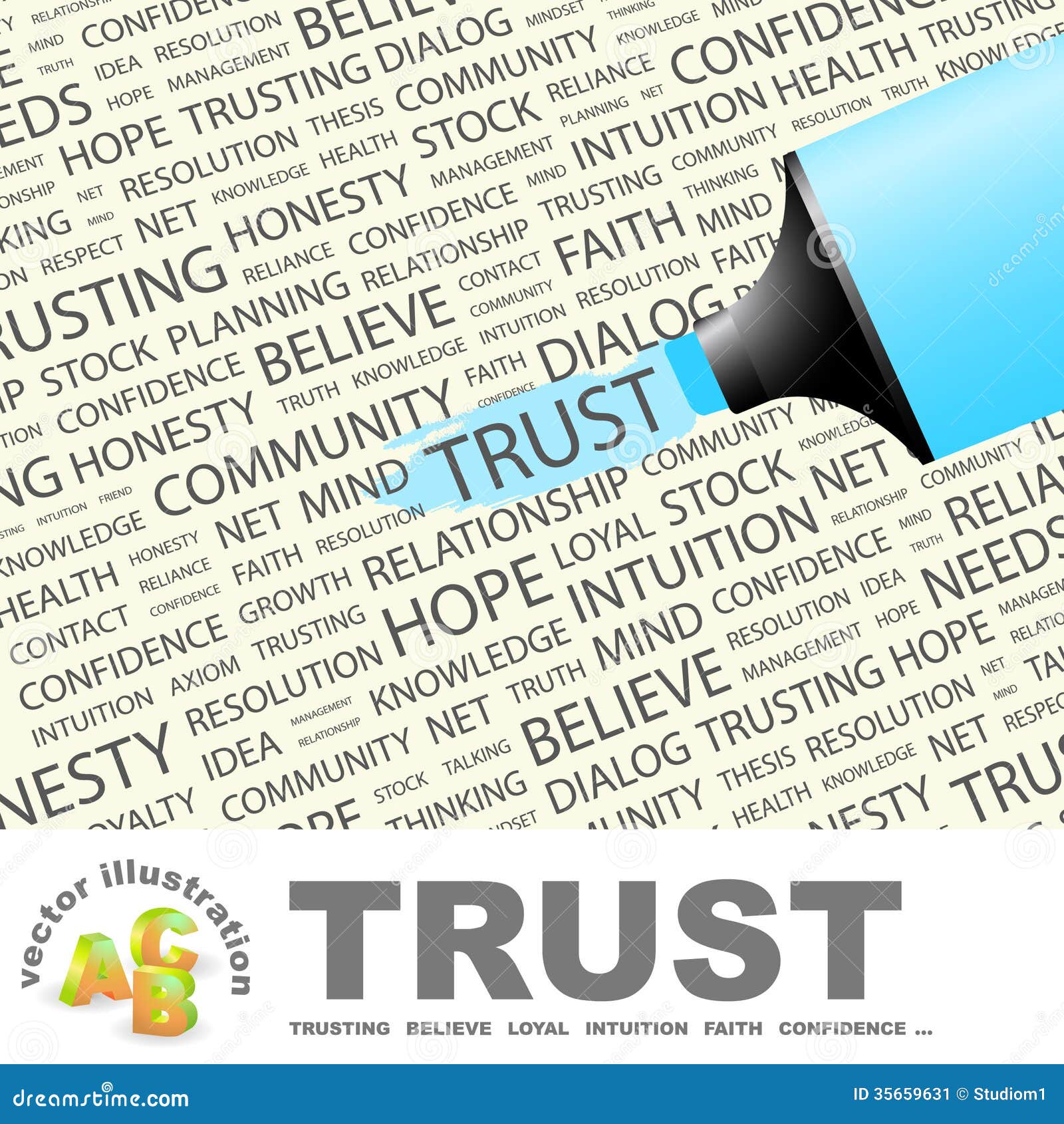 TRUST stock vector. Illustration of believe, conceptual - 35659631