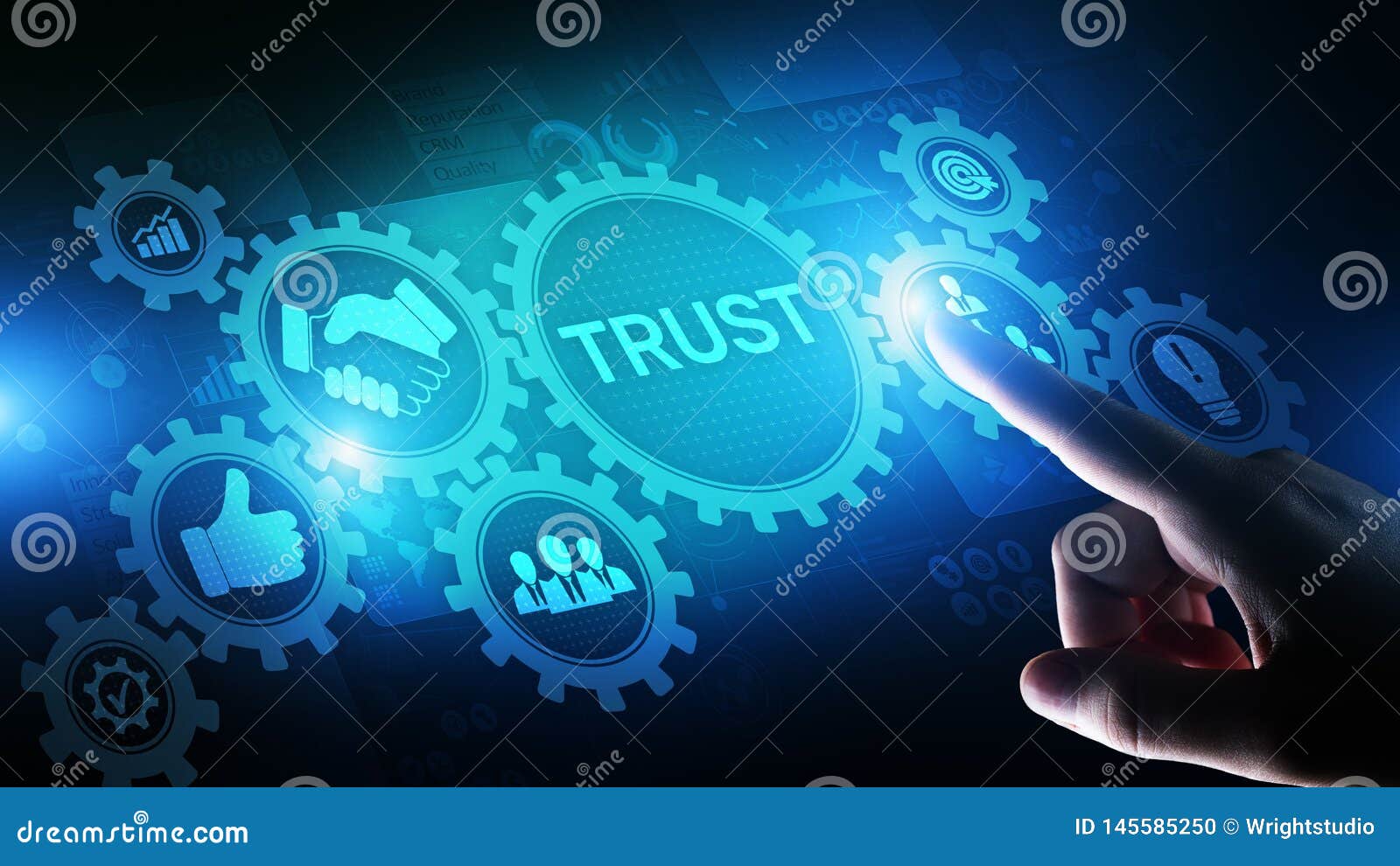 Trust Customer Relations Reliability Business Concept. Pointing and ...