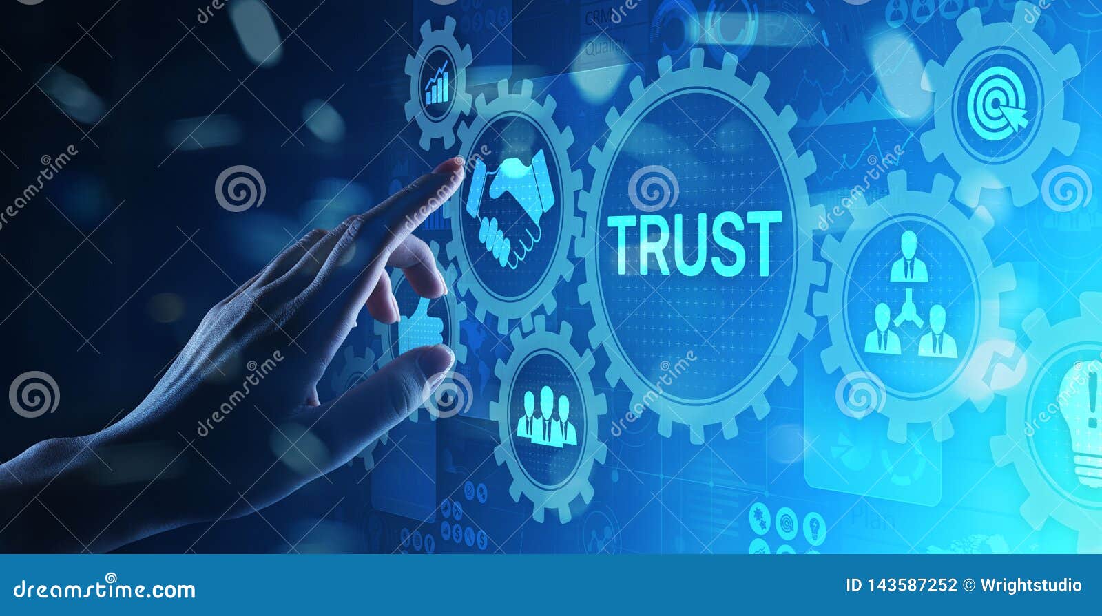 Trust Customer Relations Reliability Business Concept. Pointing and ...