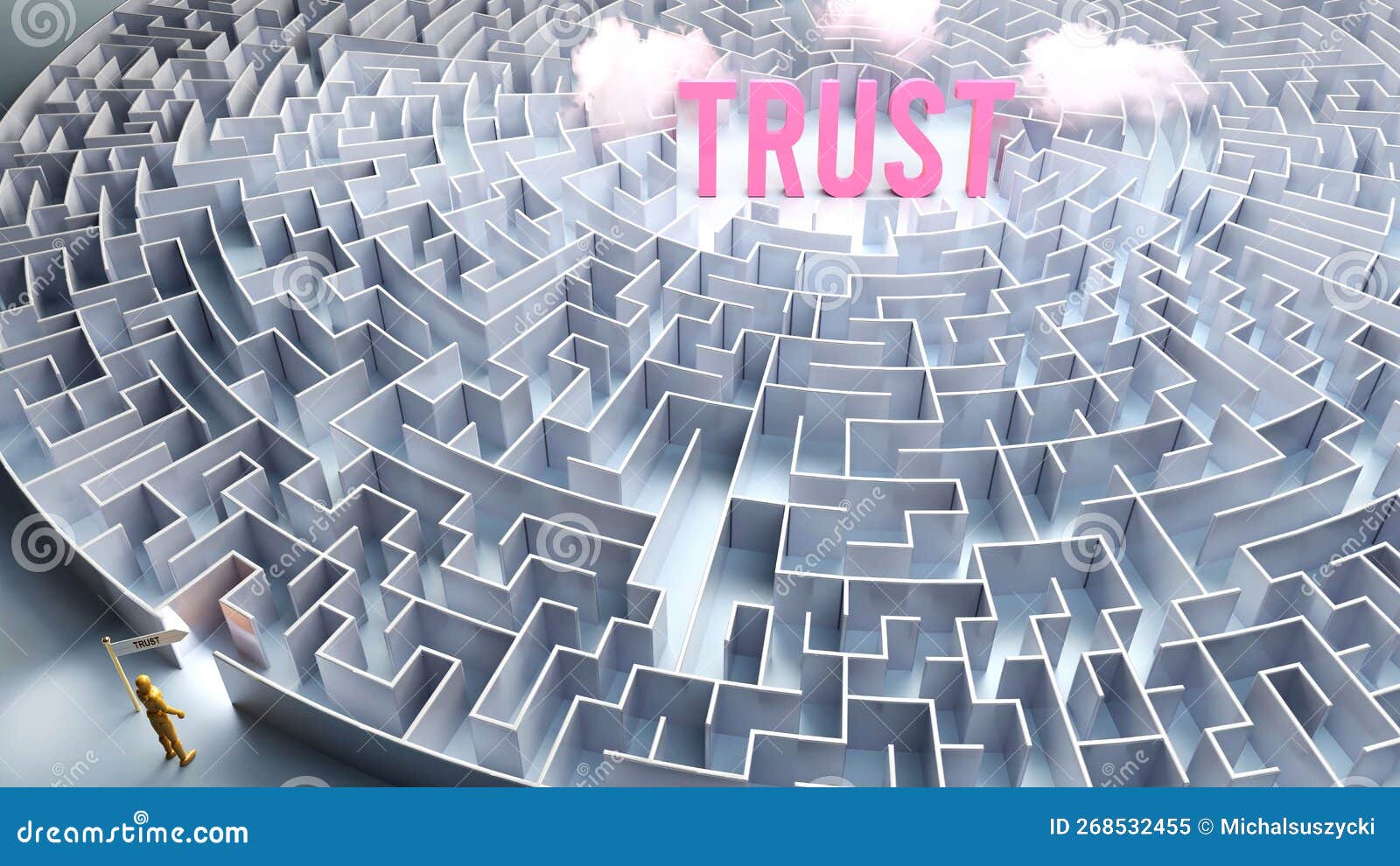 Trust and a Difficult Path To Reach it Stock Illustration ...