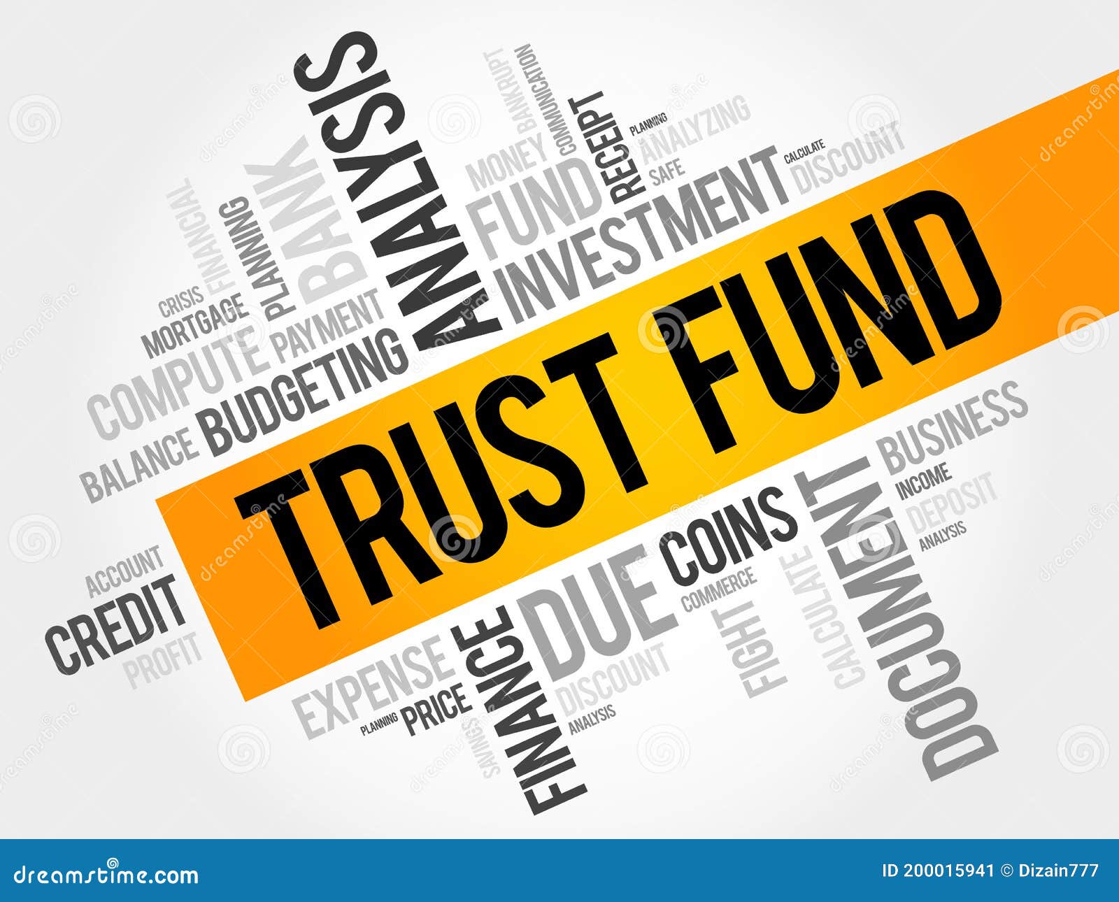 TRUST FUND word cloud stock illustration. Illustration of business ...