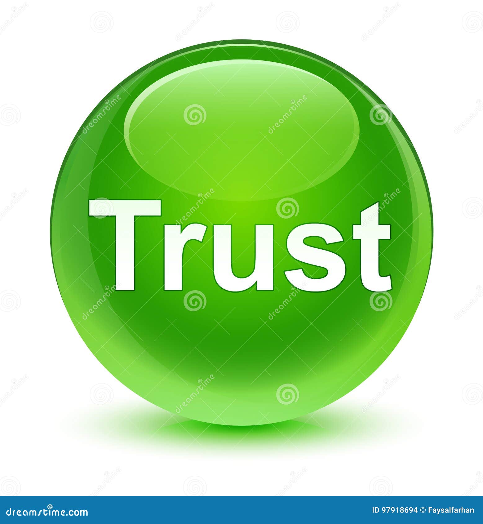 Trust Glassy Green Round Button Stock Illustration - Illustration of ...