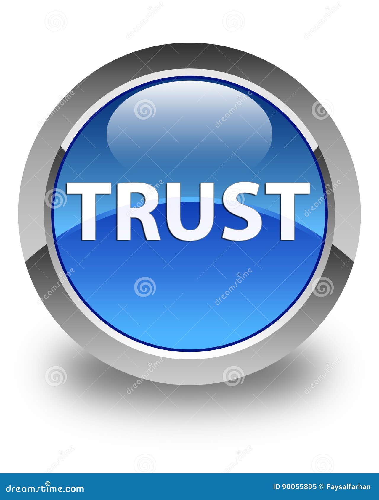 Trust Glossy Blue Round Button Stock Illustration - Illustration of ...