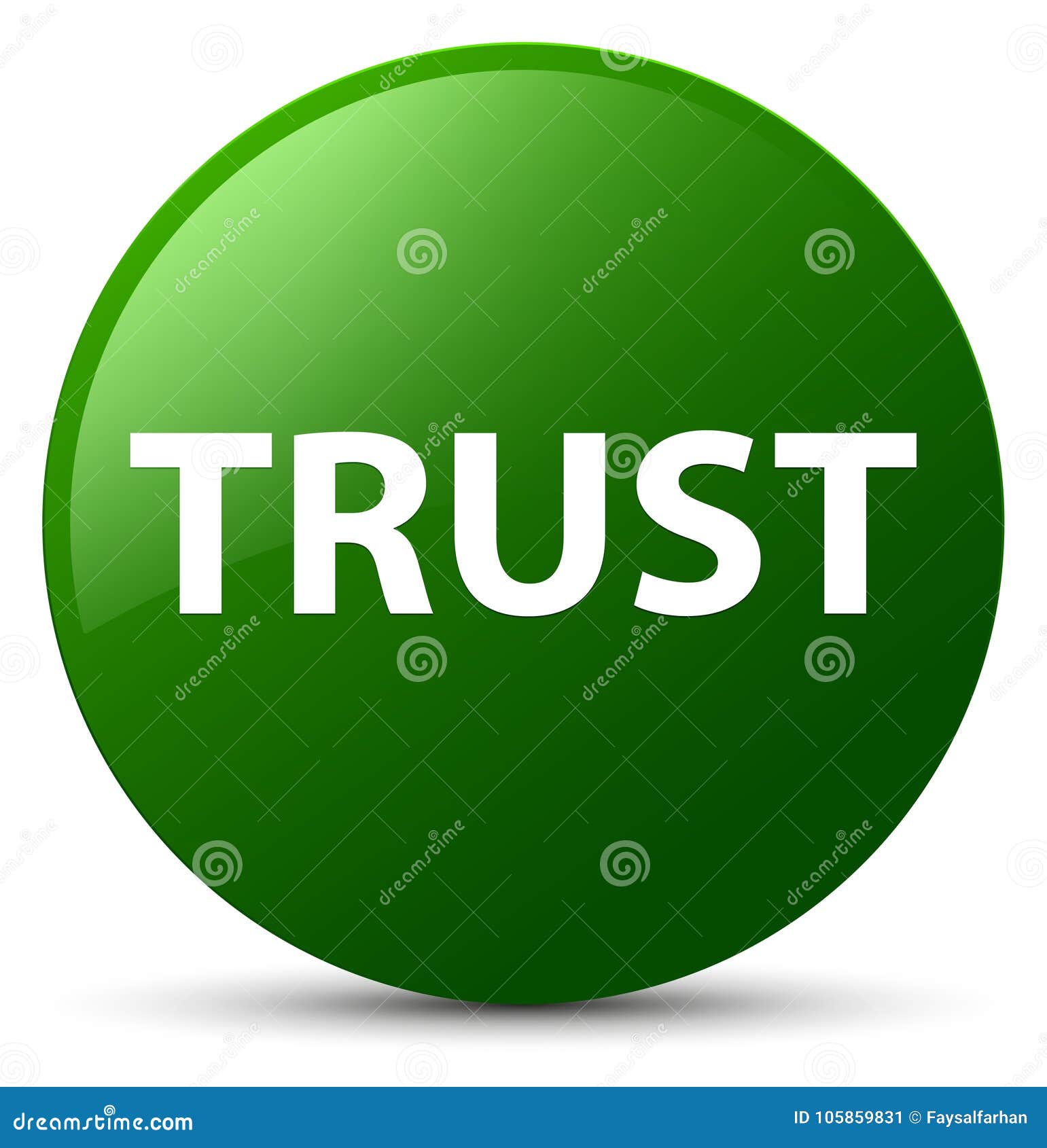 Trust green round button stock illustration. Illustration of loyal ...