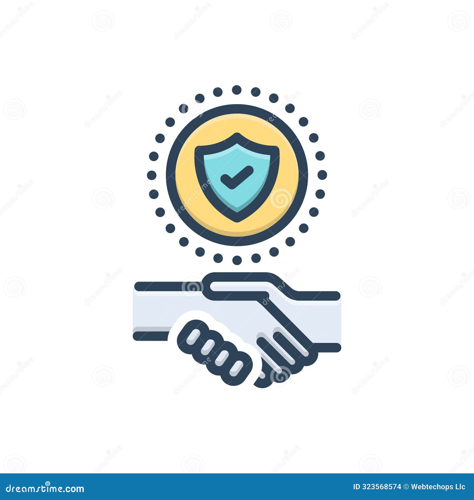 Color Illustration Icon for Trust, Keep Faith and Deal Stock ...