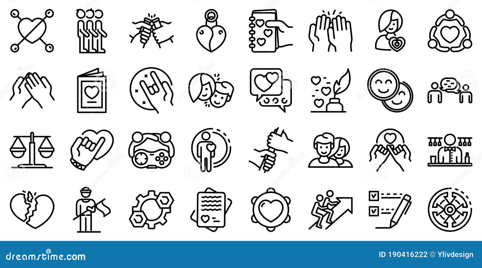 Trust Icons Set, Outline Style Stock Vector - Illustration of partner ...
