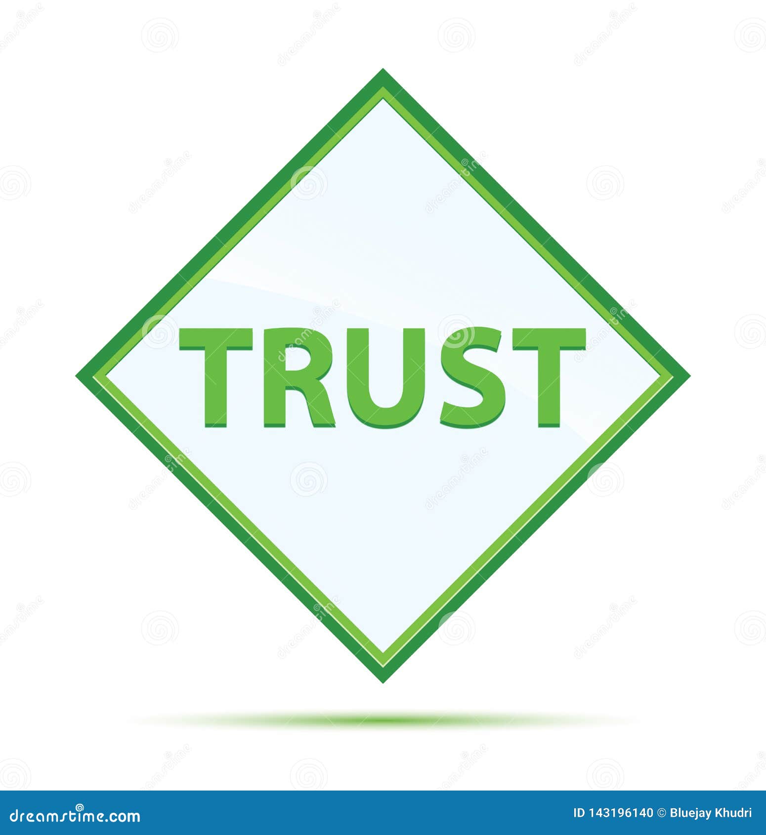 Trust Modern Abstract Green Diamond Button Stock Illustration ...