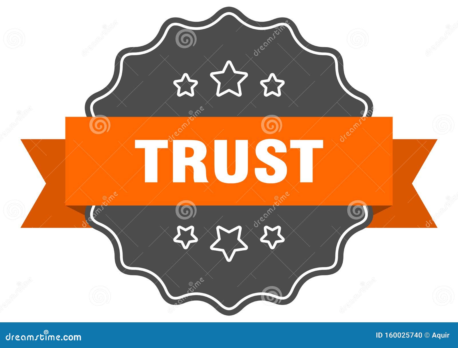 Trust label stock vector. Illustration of gray, band - 160025740