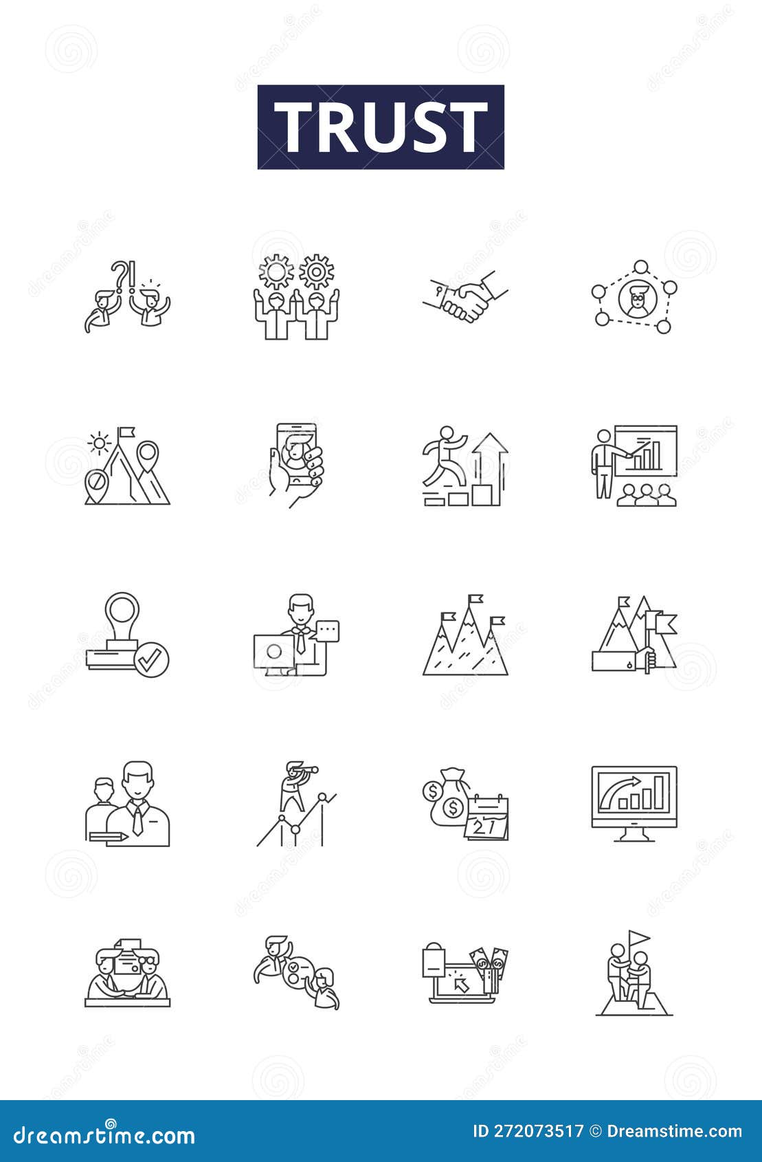 Trust Line Vector Icons and Signs. Loyalty, Credence, Credibility ... Trust Line Vector Icons and Signs. Loyalty, Credence, Credibility ...