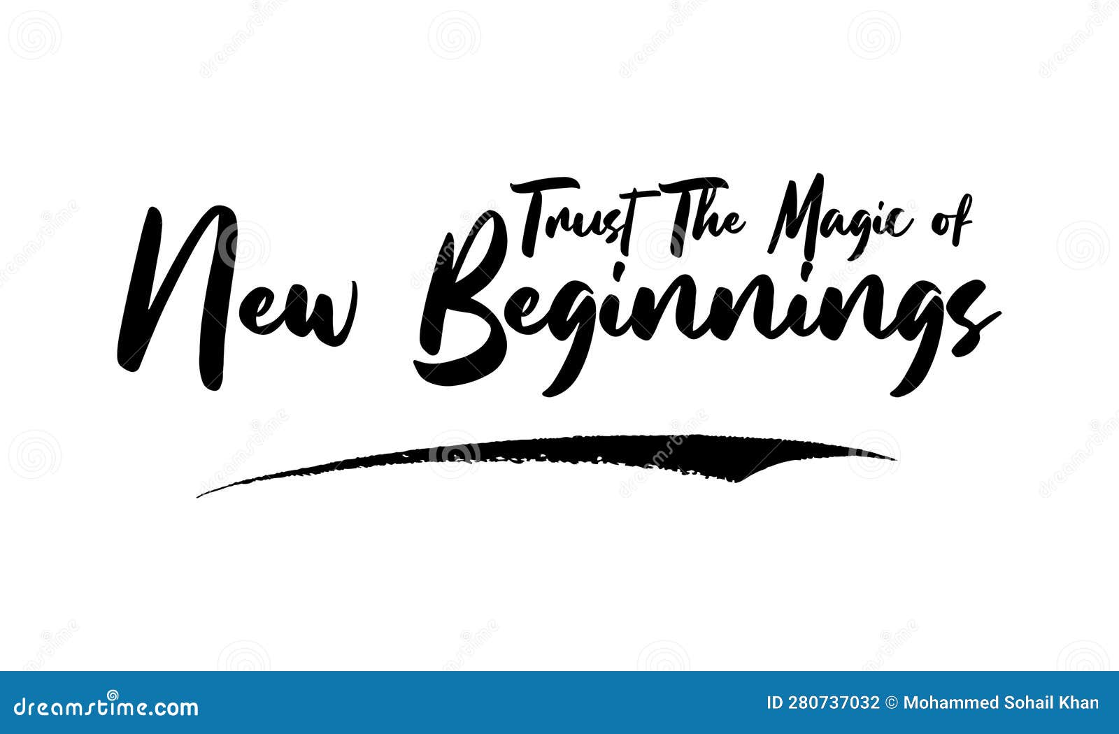 Trust the Magic of New Beginnings Text Typography Lettering Vector ...