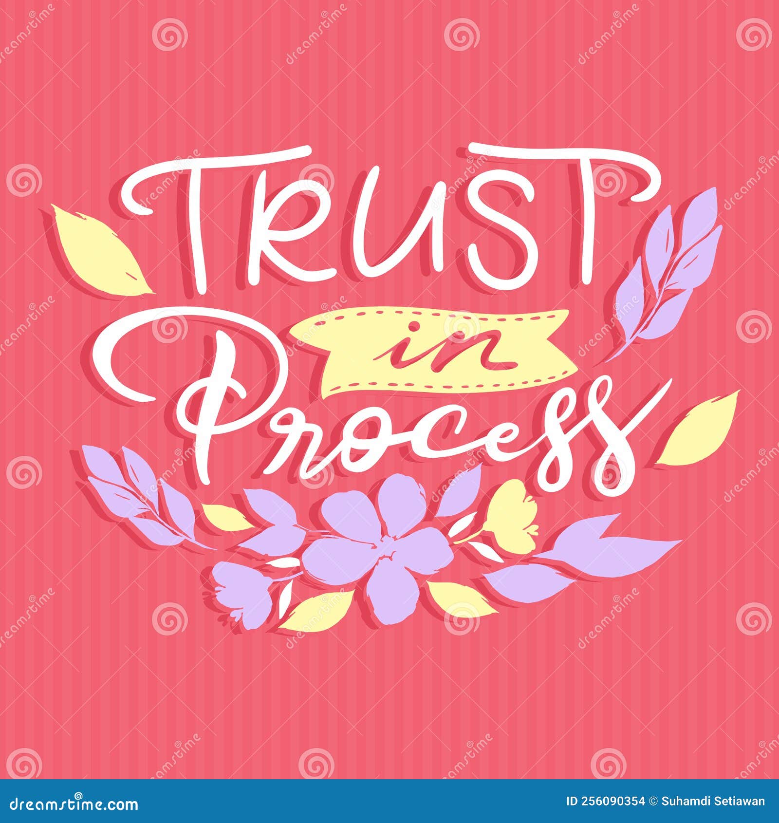 Trust in Process Quotes Hand Lettering Typography Stock Vector ...