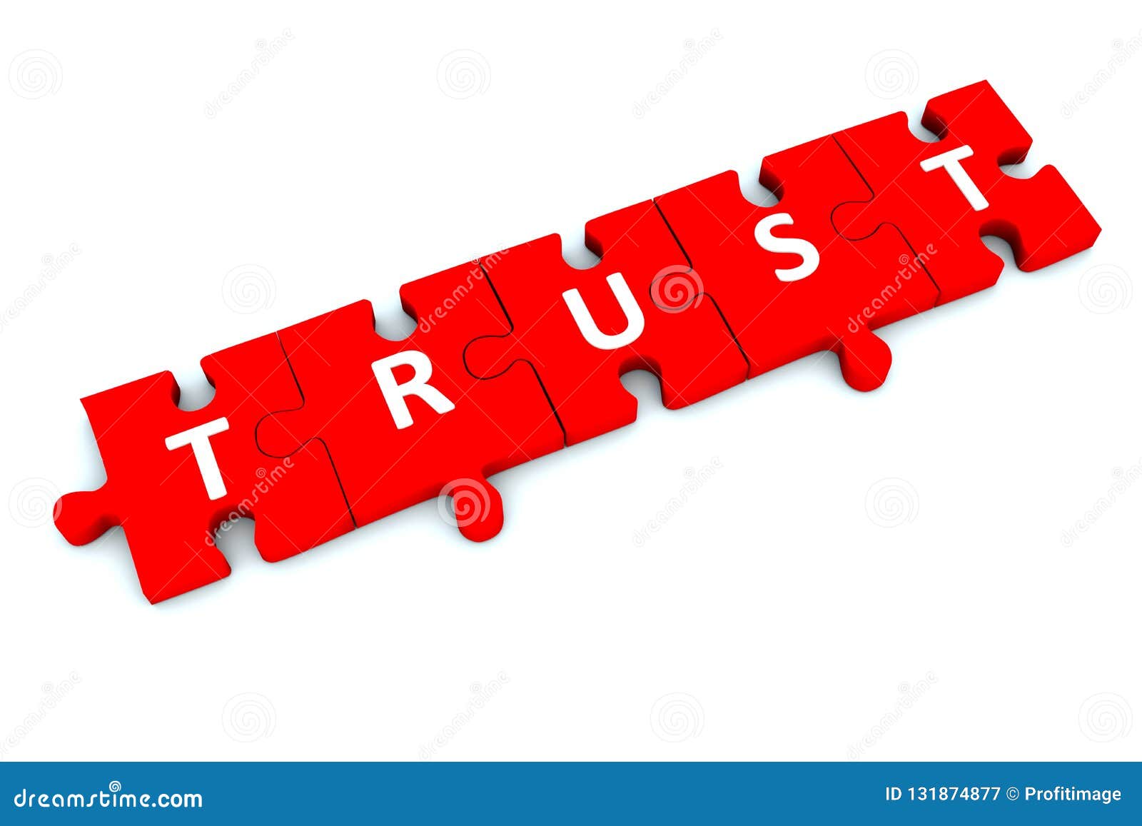 TRUST Puzzle White Background Concept Stock Illustration - Illustration ...