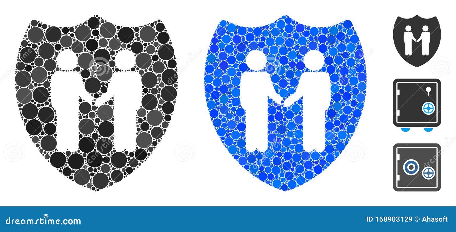 Trust Shield Composition Icon of Round Dots Stock Vector - Illustration ...