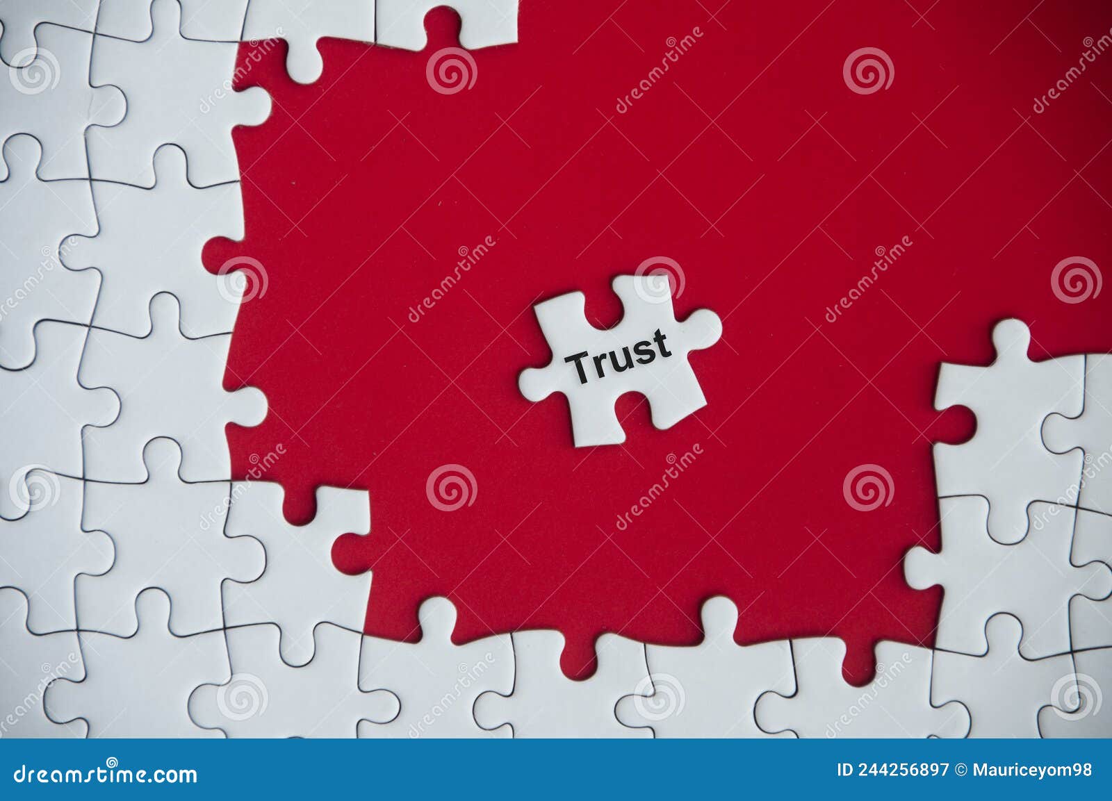 Trust Text on Missing Jigsaw Puzzle. Conceptual Stock Image - Image of ...