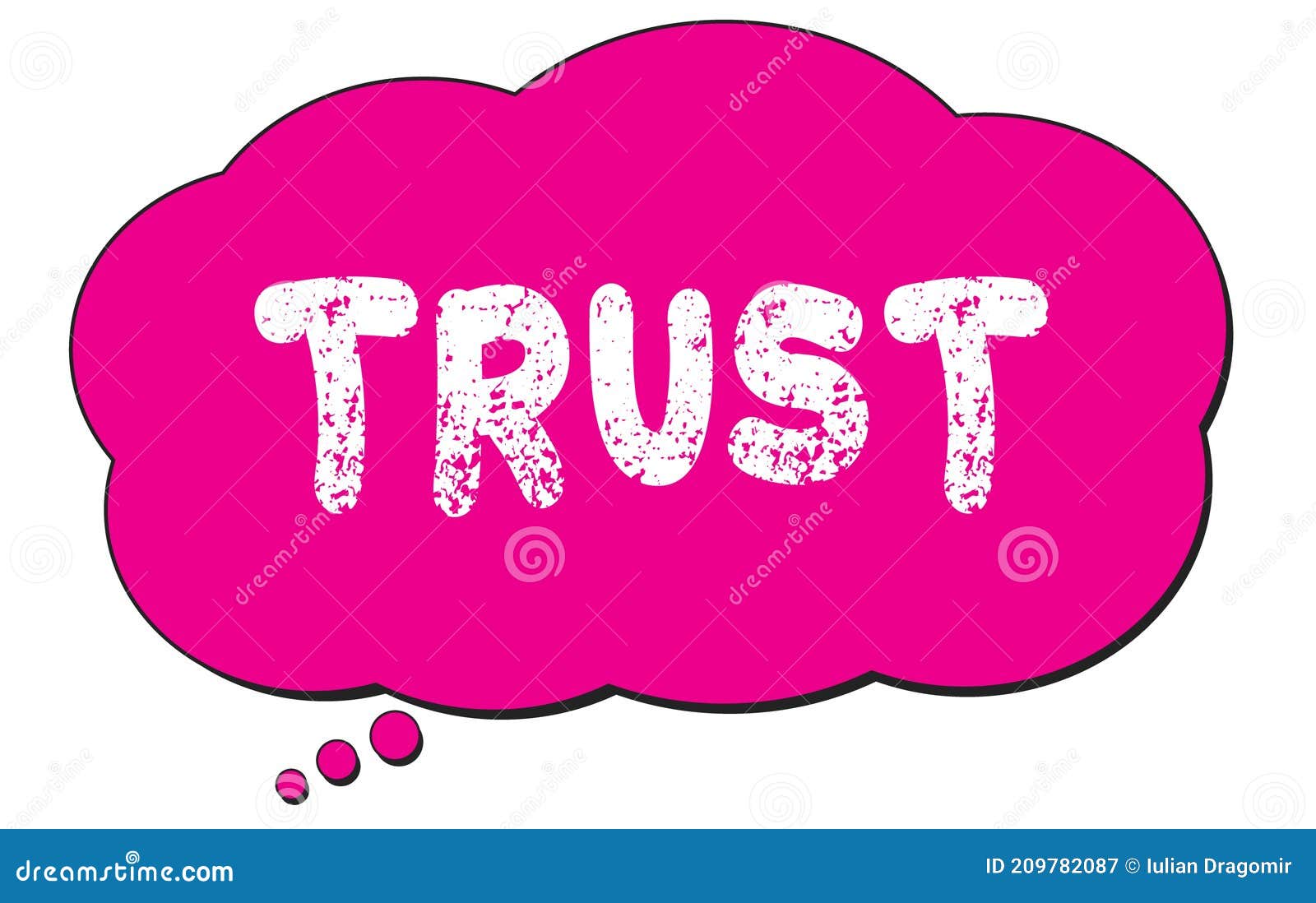 TRUST Text Written on a Pink Cloud Bubble Stock Illustration ...