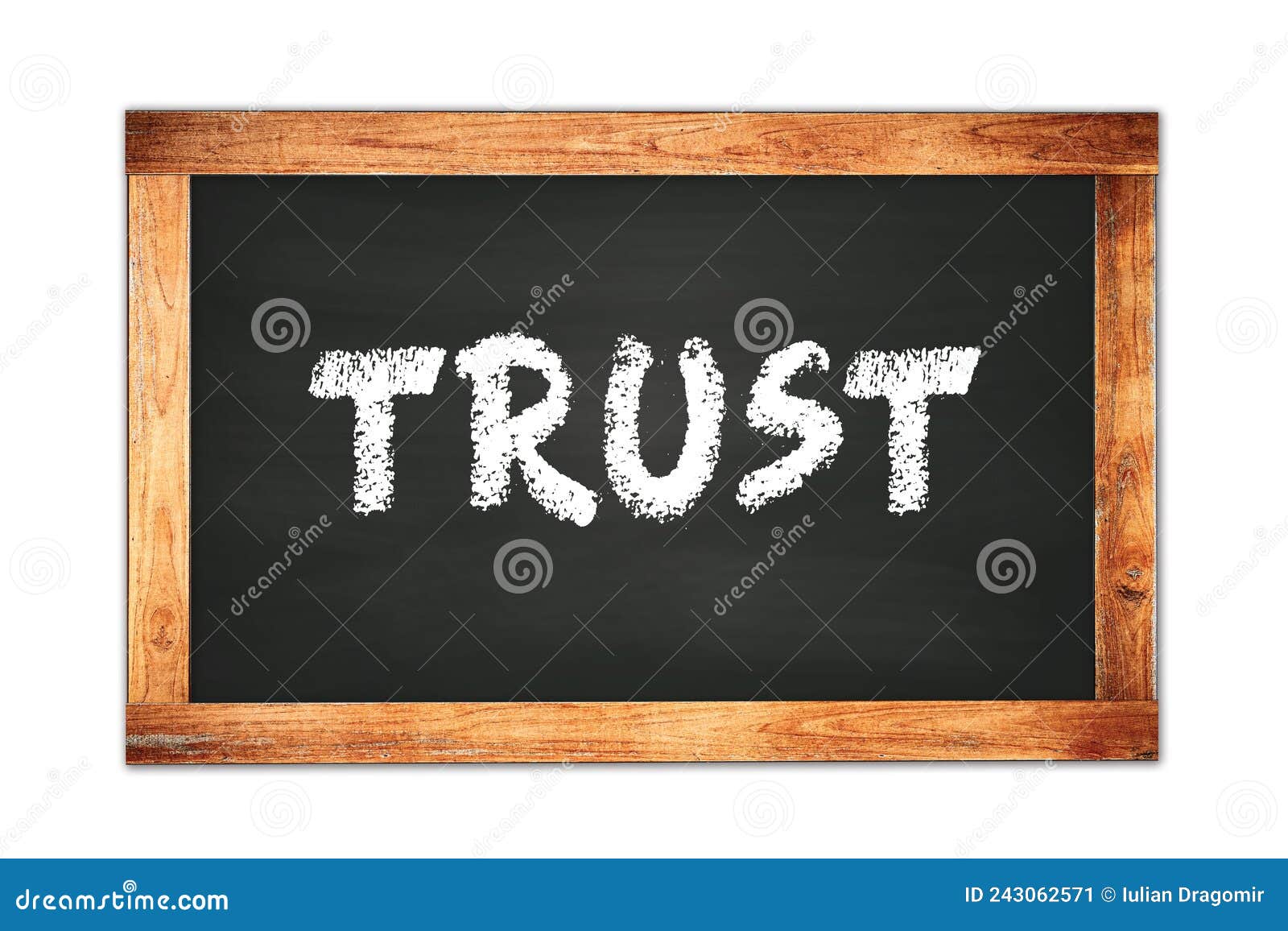 TRUST Text Written on Wooden Frame School Blackboard Stock Image ...