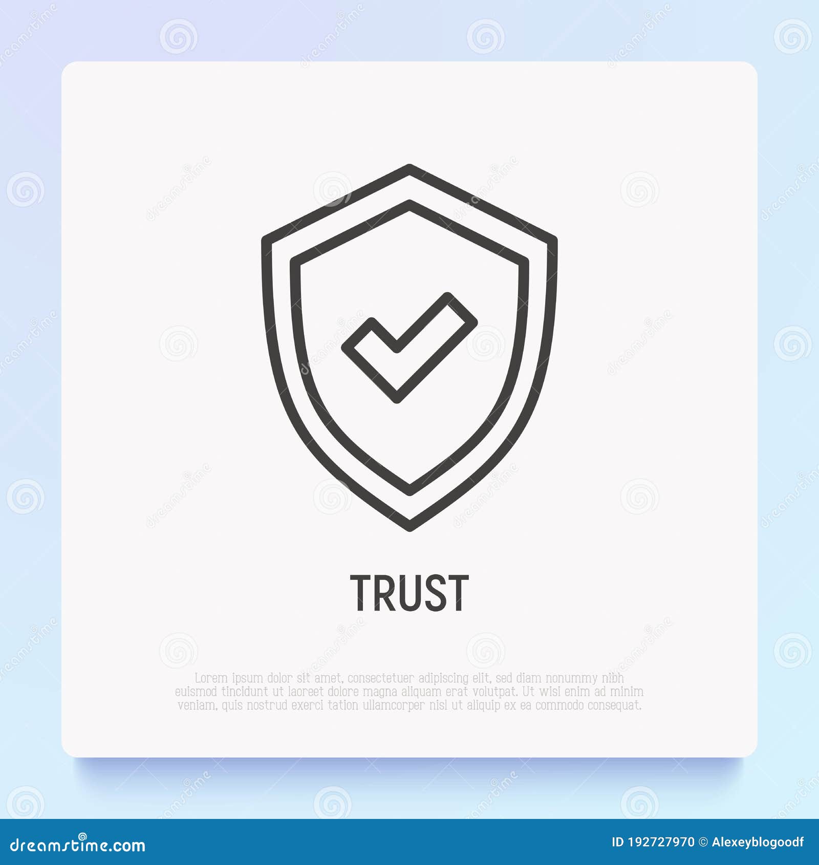 Trust Thin Line Icon: Shield with Tick. Modern Vector Illustration ...