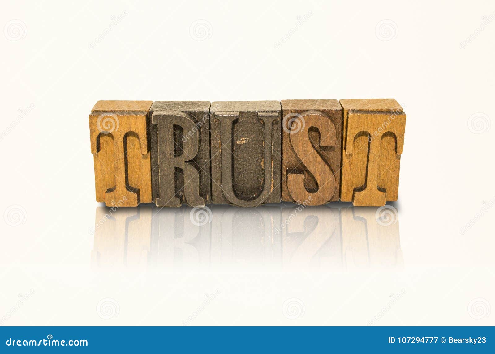 Trust Word Block Letters - Isolated White Background Stock Image ...