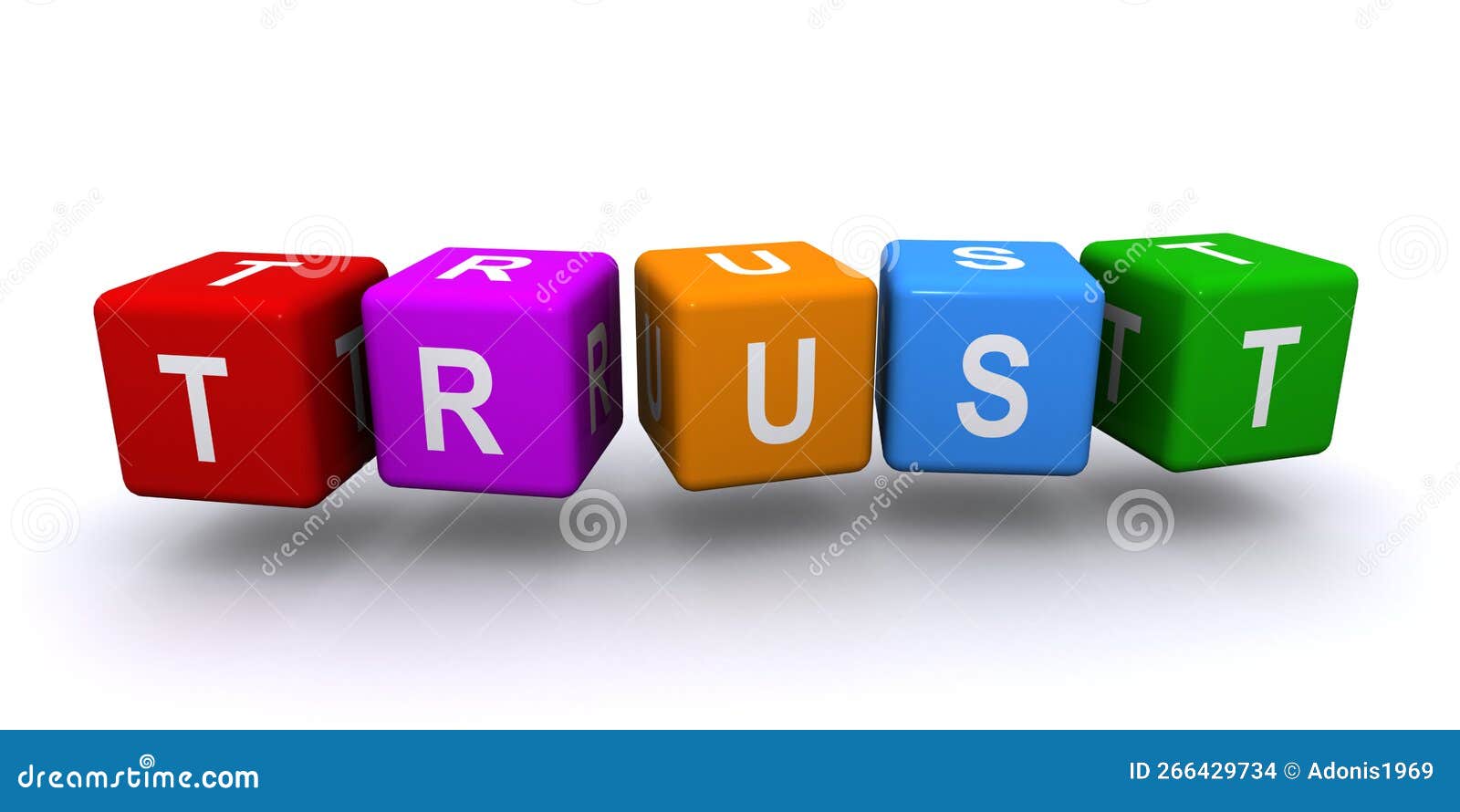 Trust word block on white stock illustration. Illustration of game ...
