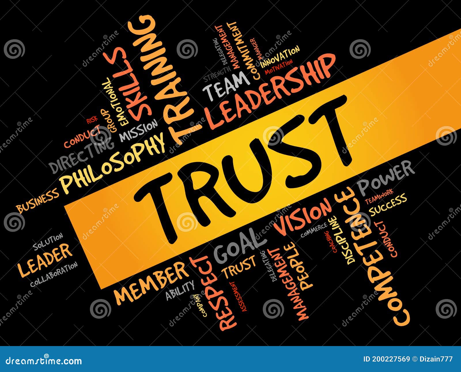 TRUST word cloud stock illustration. Illustration of mentoring - 200227569