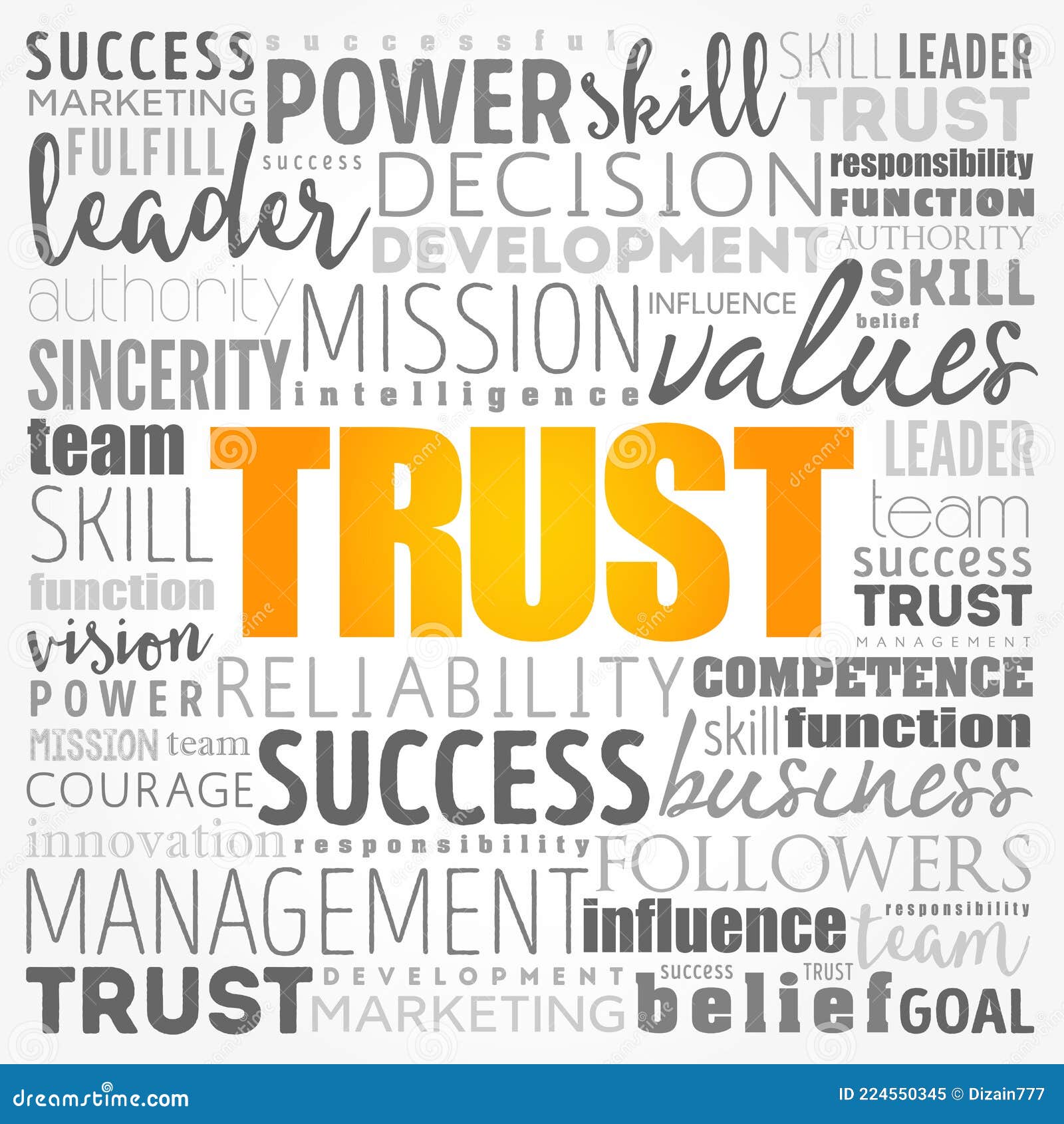 TRUST Word Cloud Collage, Business Concept Background Stock ...