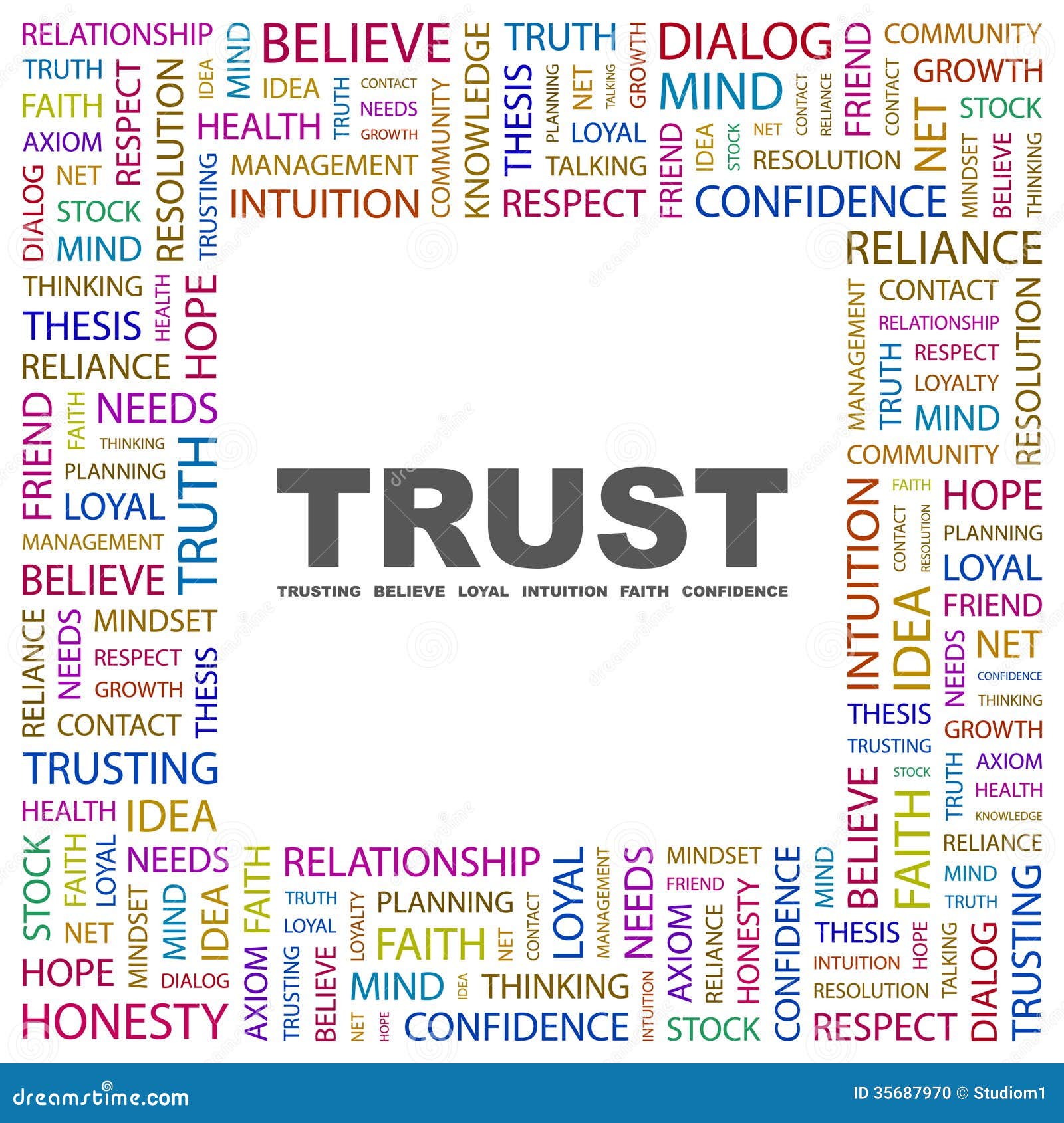 TRUST stock vector. Illustration of motivation, association - 35687970