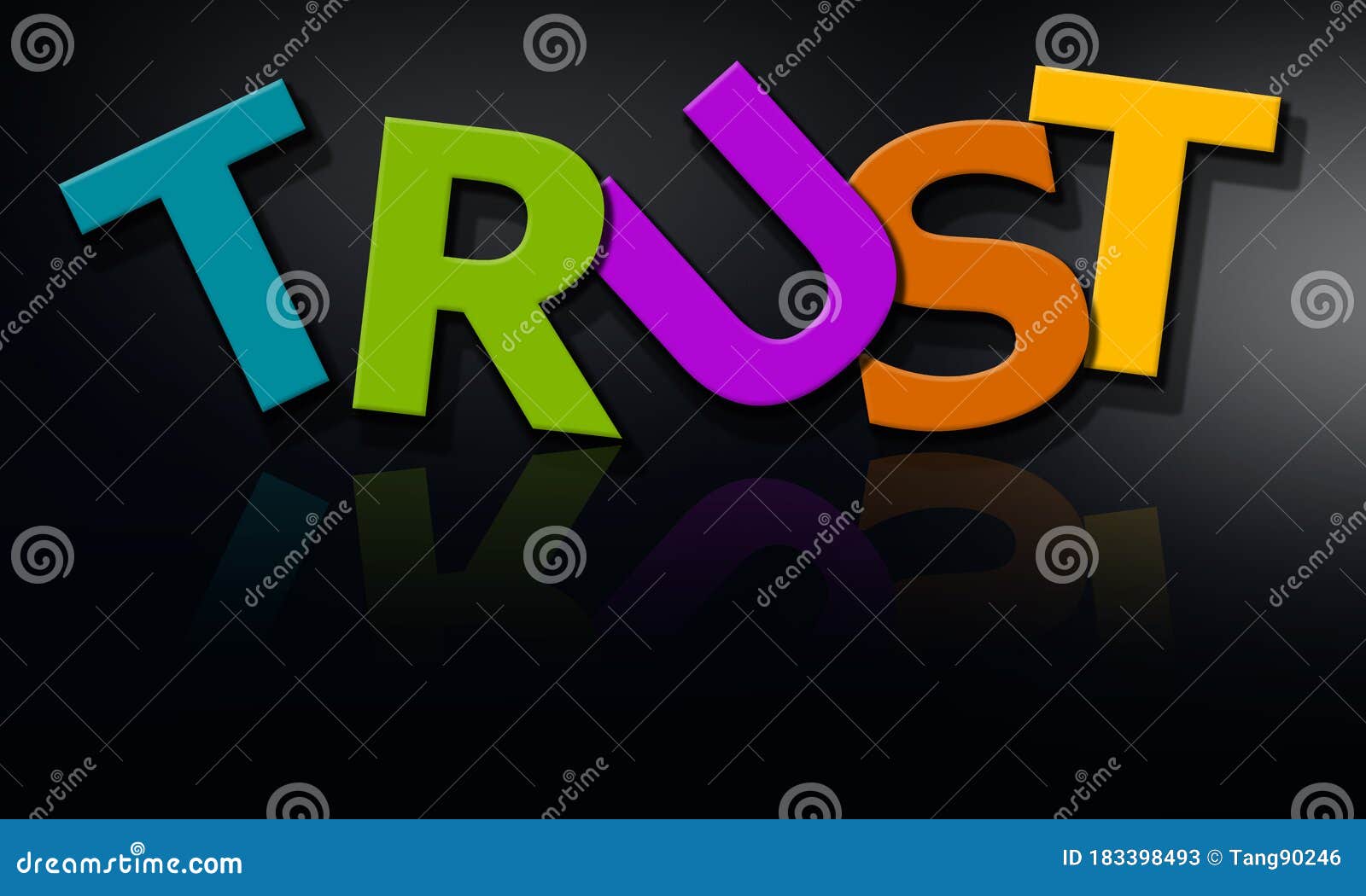 Trust Word Composed of Multicolored Alphabet Stock Illustration ...
