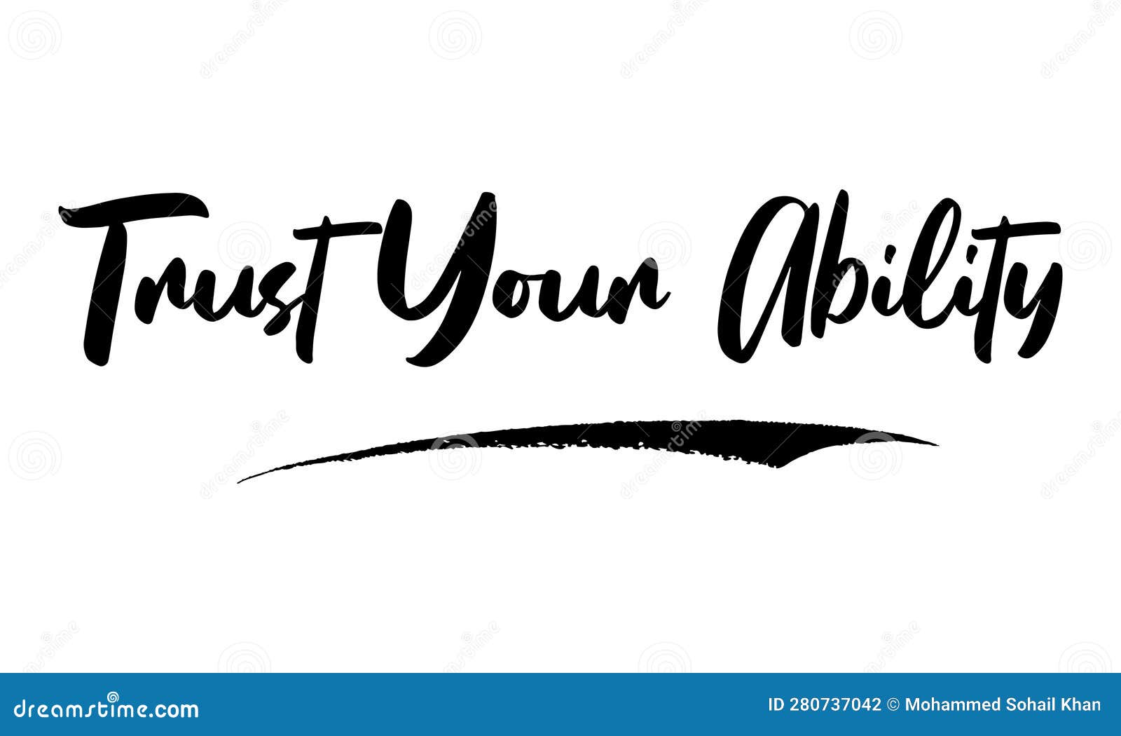 Trust Your Ability Bold Text Typography Lettering Vector Design Quote ...