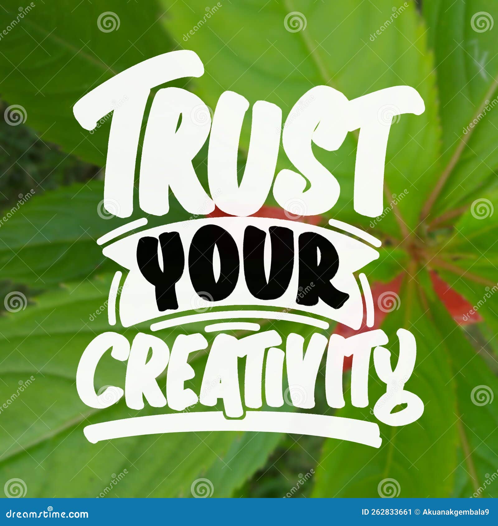 TRUST YOUR CREATIVITY MOTIVATIONAL QUOTE Stock Image - Image of ...