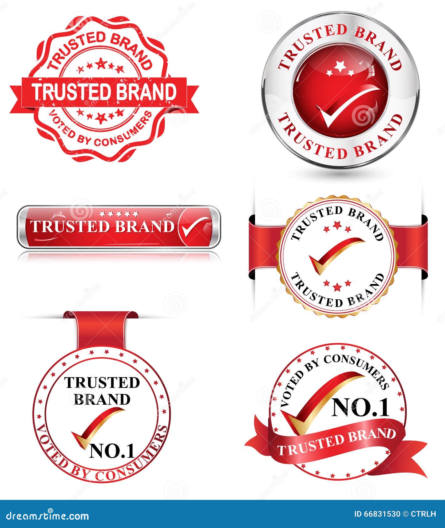 Trusted Brand set stock vector. Illustration of vote - 66831530