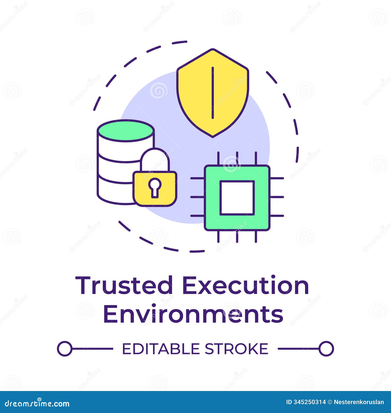 Trusted Execution Environments Multi Color Concept Icon Vector Illustration | CartoonDealer.com ...