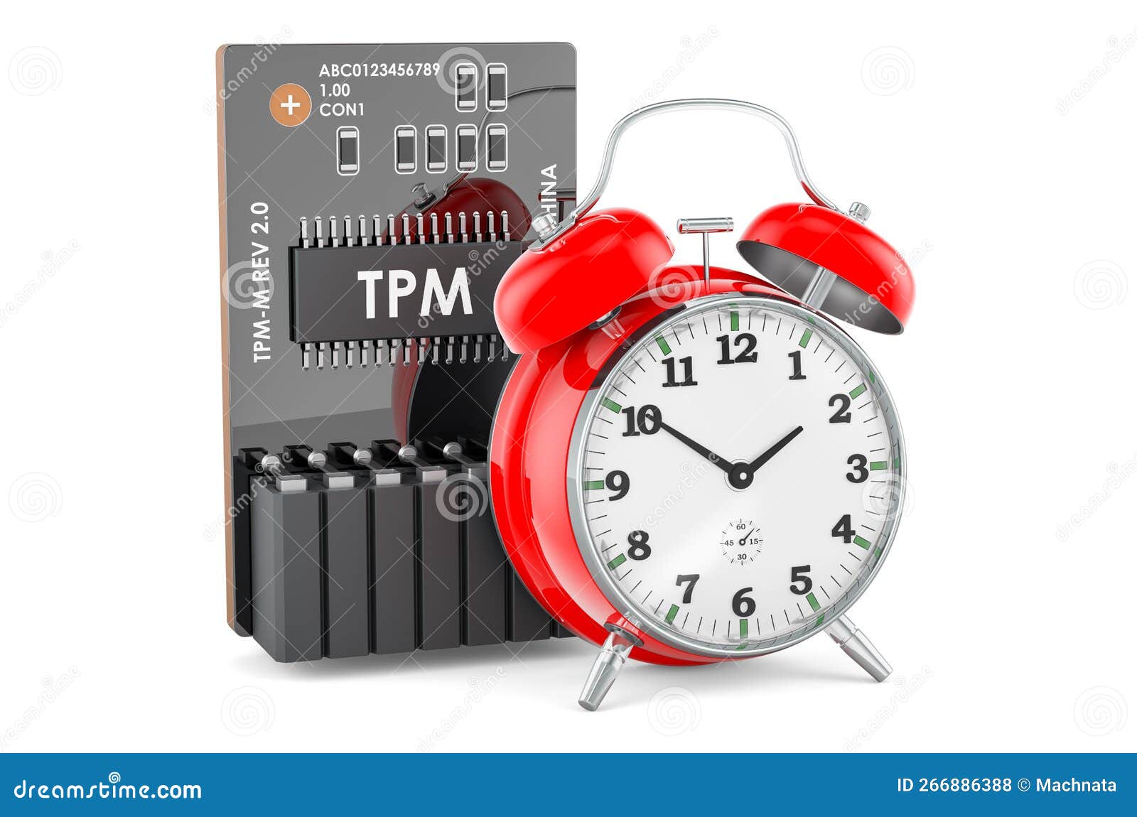 Trusted Platform Module, TPM With Five Golden Stars. 3D Rendering ...