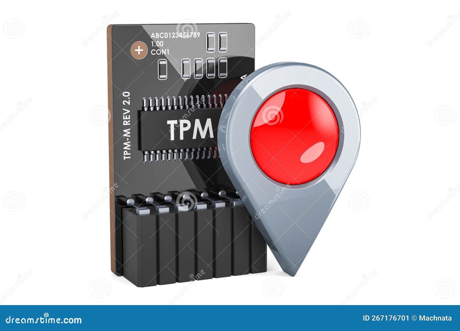 Trusted Platform Module Tpm With Five Golden Stars 3d Rendering