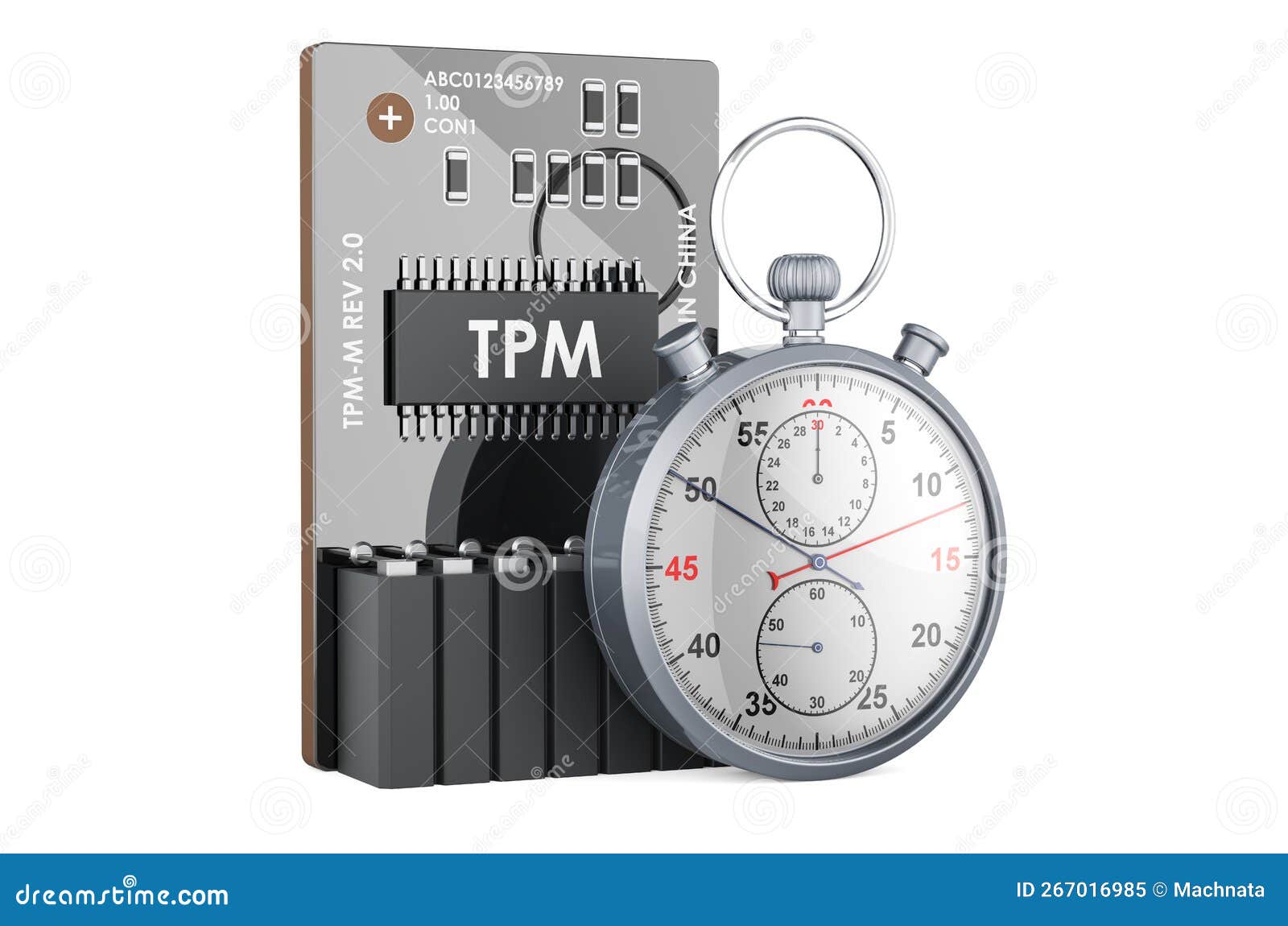 Trusted Platform Module, TPM With Stopwatch. 3D Rendering Royalty-Free ...