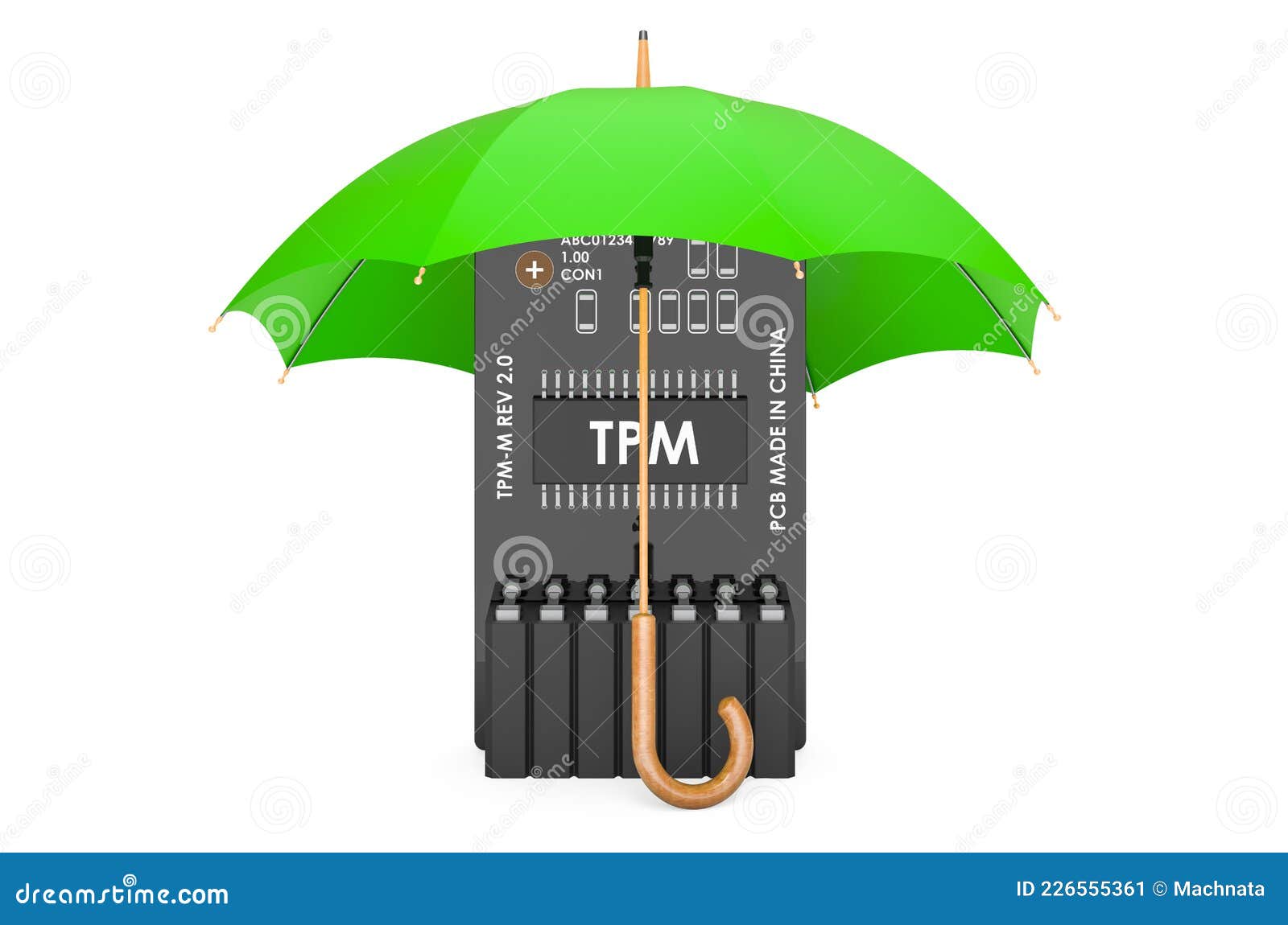 Trusted Platform Module, TPM With Five Golden Stars. 3D Rendering ...