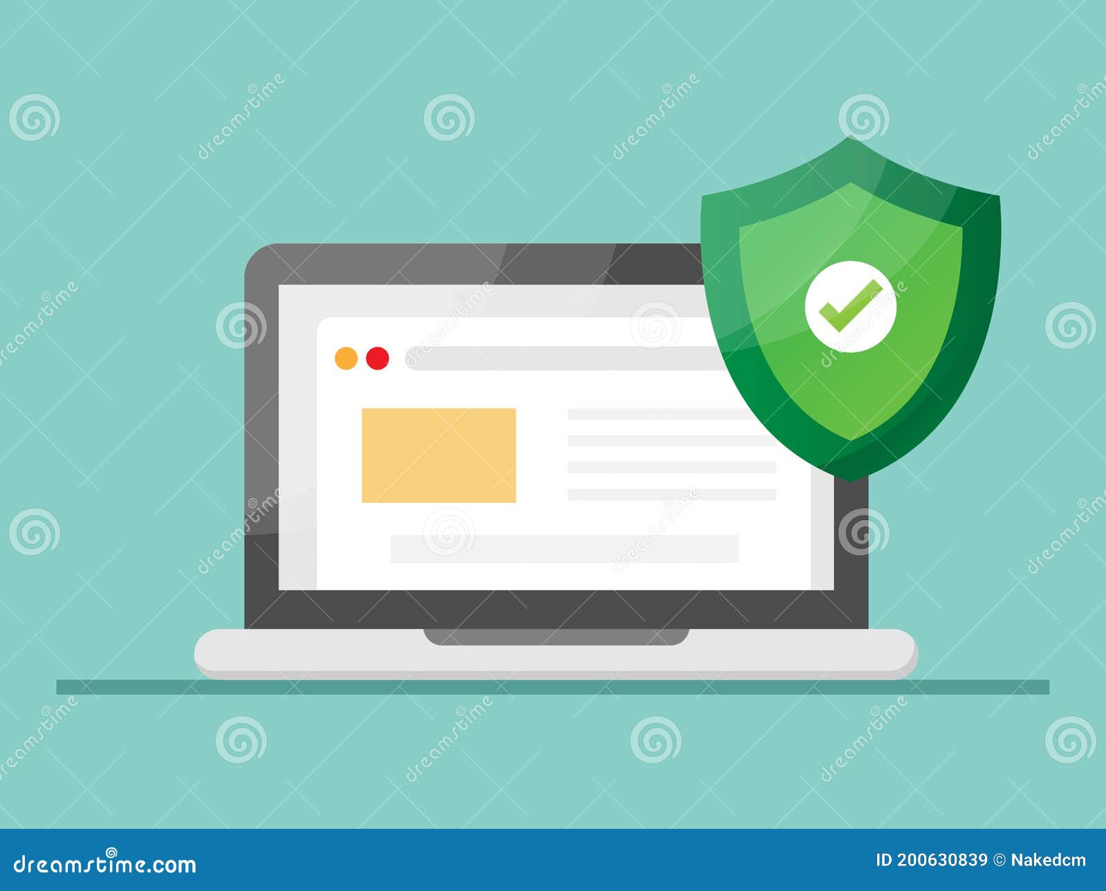 Trusted Site with Laptop and Shield Protect Stock Vector - Illustration ...