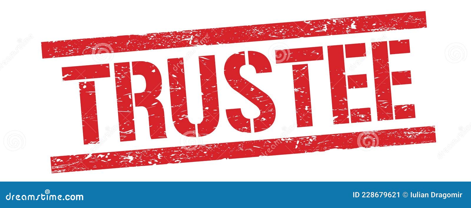 TRUSTEE Text on Red Vintage Lines Stamp Stock Illustration ...