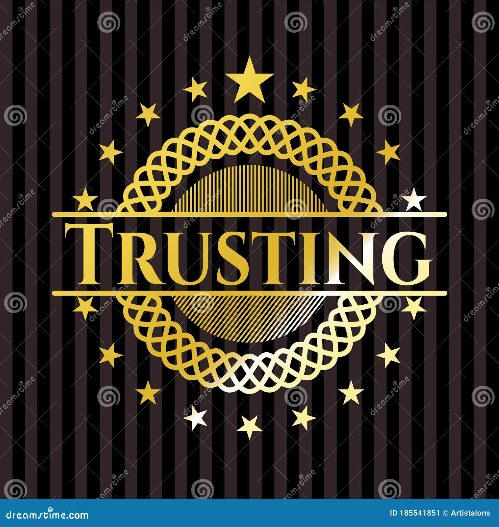 Trusting Gold Badge. Vector Illustration. Detailed. EPS10 Stock Vector ...